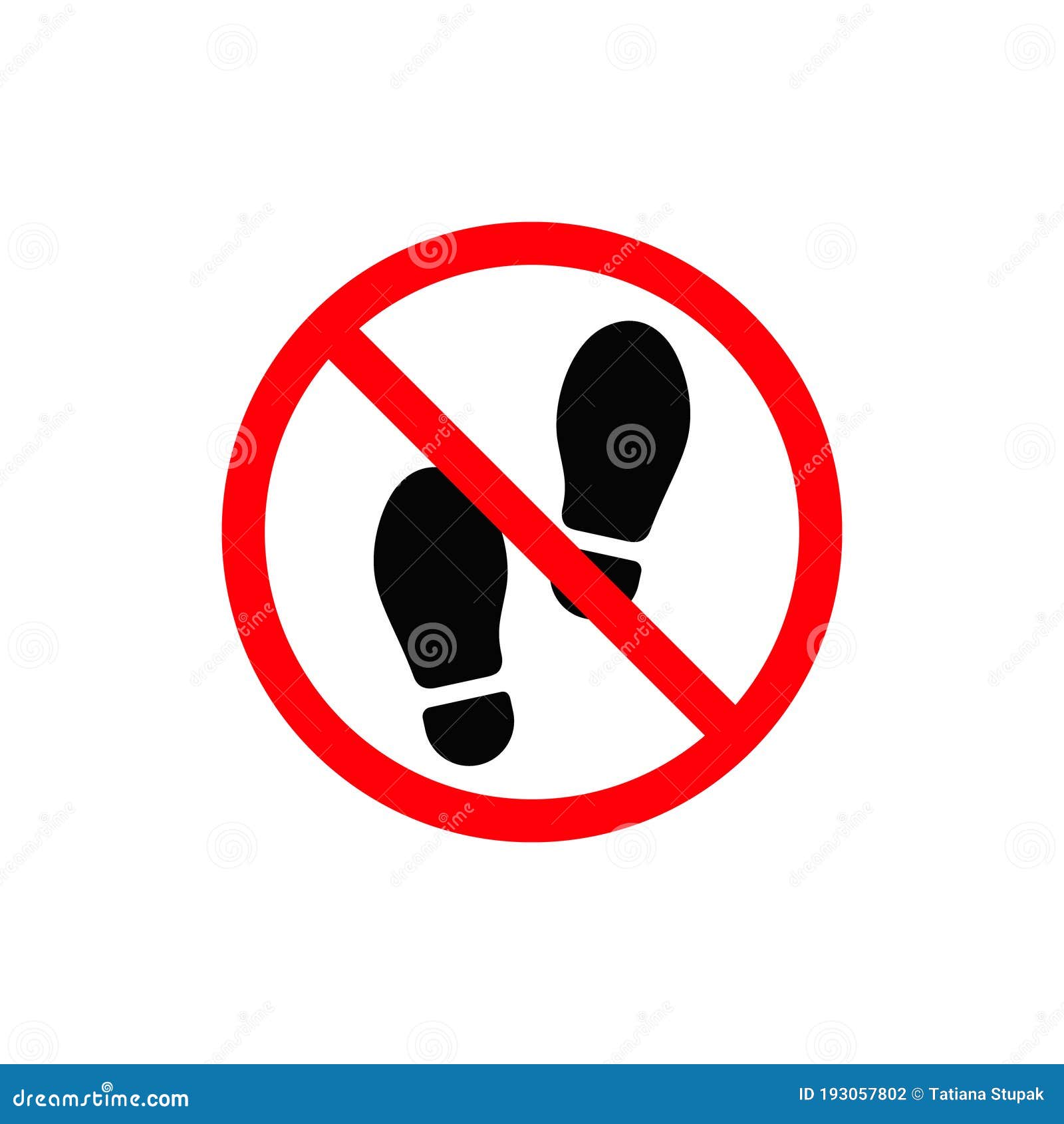 No Foot Step Sign, No Footprint Icon. Vector Prohibited Simple ...