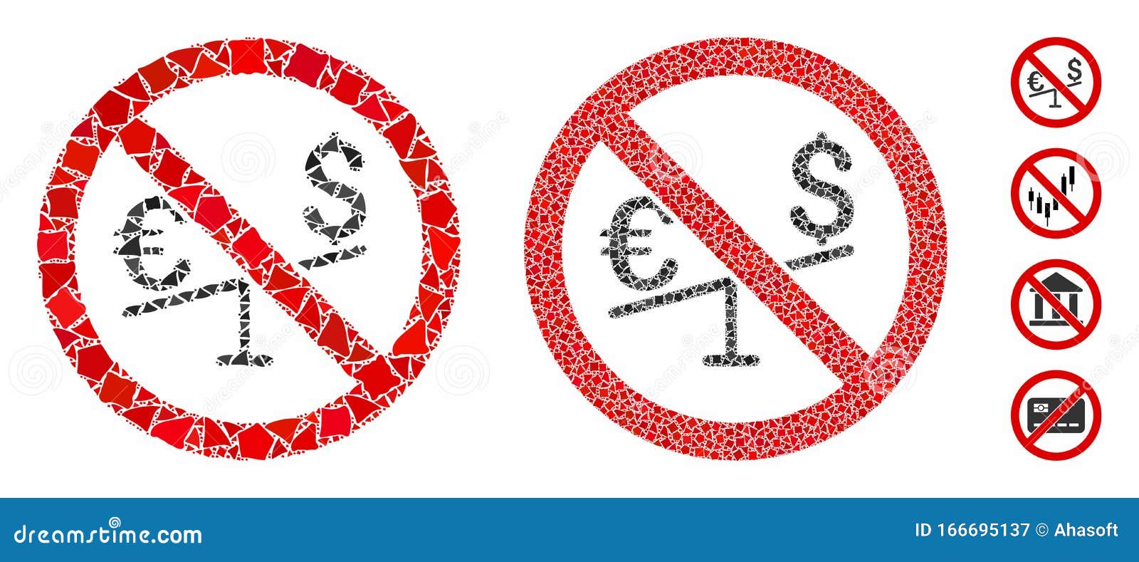 No Forex Market Mosaic Icon of Unequal Items Stock Vector ...