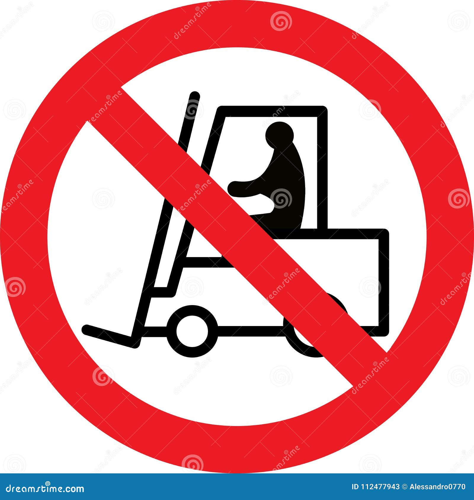 No forklift sign stock illustration. Illustration of black - 112477943