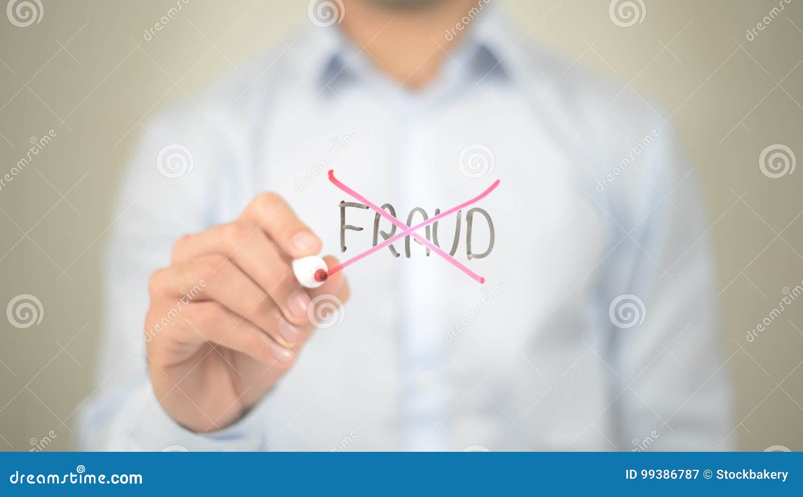 No Fraud, Man Writing on Transparent Screen Stock Image - Image of ...