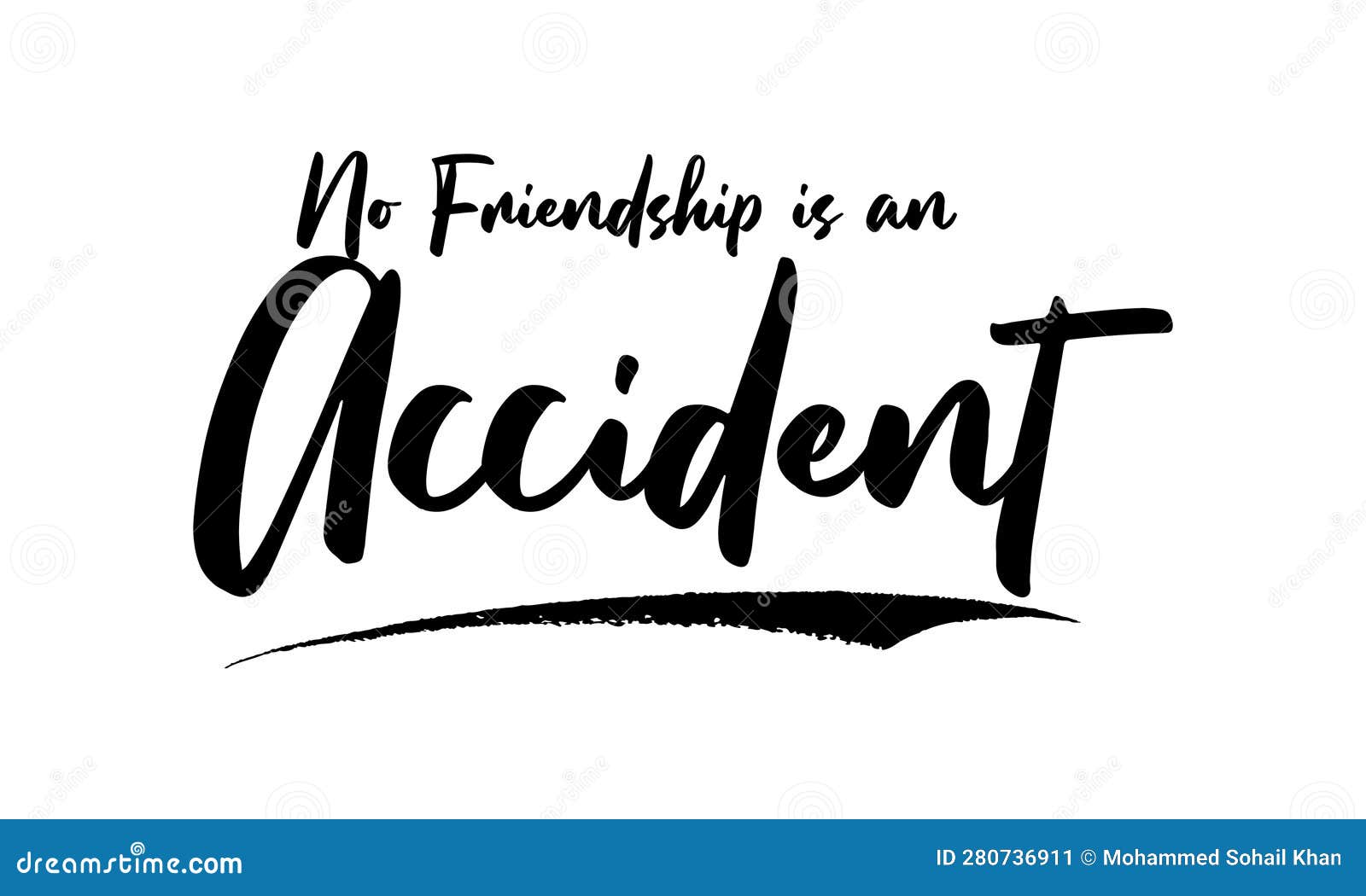 No Friendship is an Accident Text Typography Lettering Vector Design ...