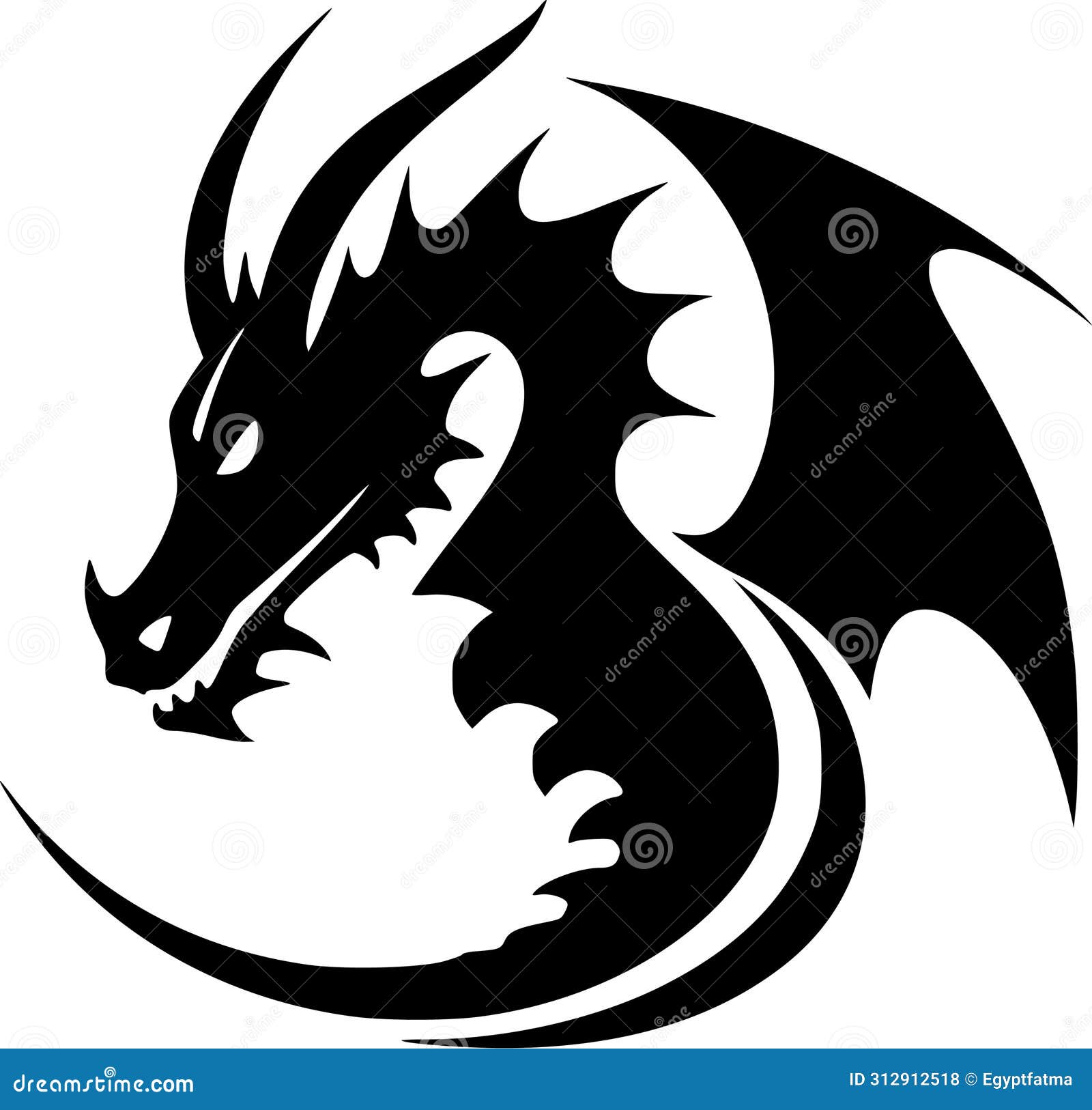 Dragon - Minimalist and Simple Silhouette - Vector Illustration Stock ...