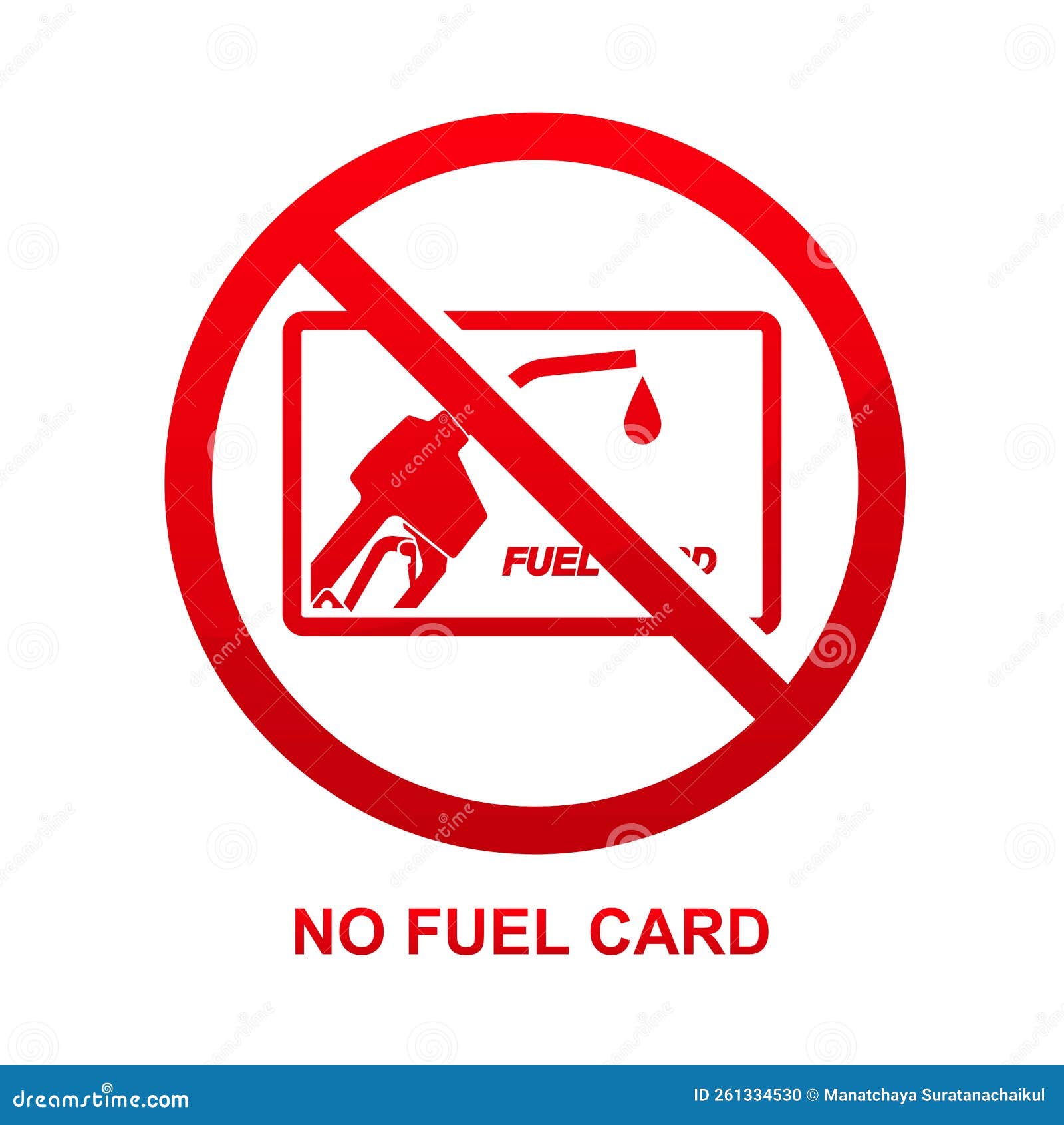 No Fuel Card Sign Isolated on White Background Stock Vector ...