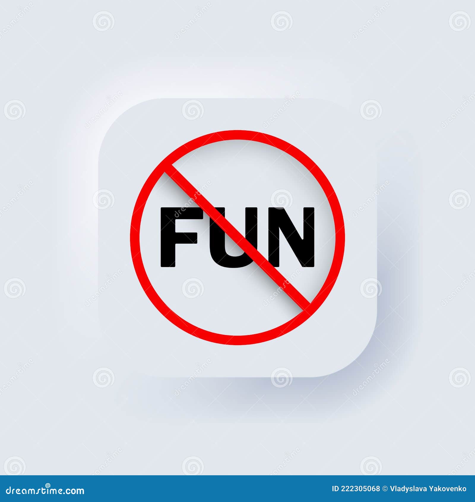 No Fun Icon. Vector. Forbidden Sign. Neumorphic UI UX White User ...