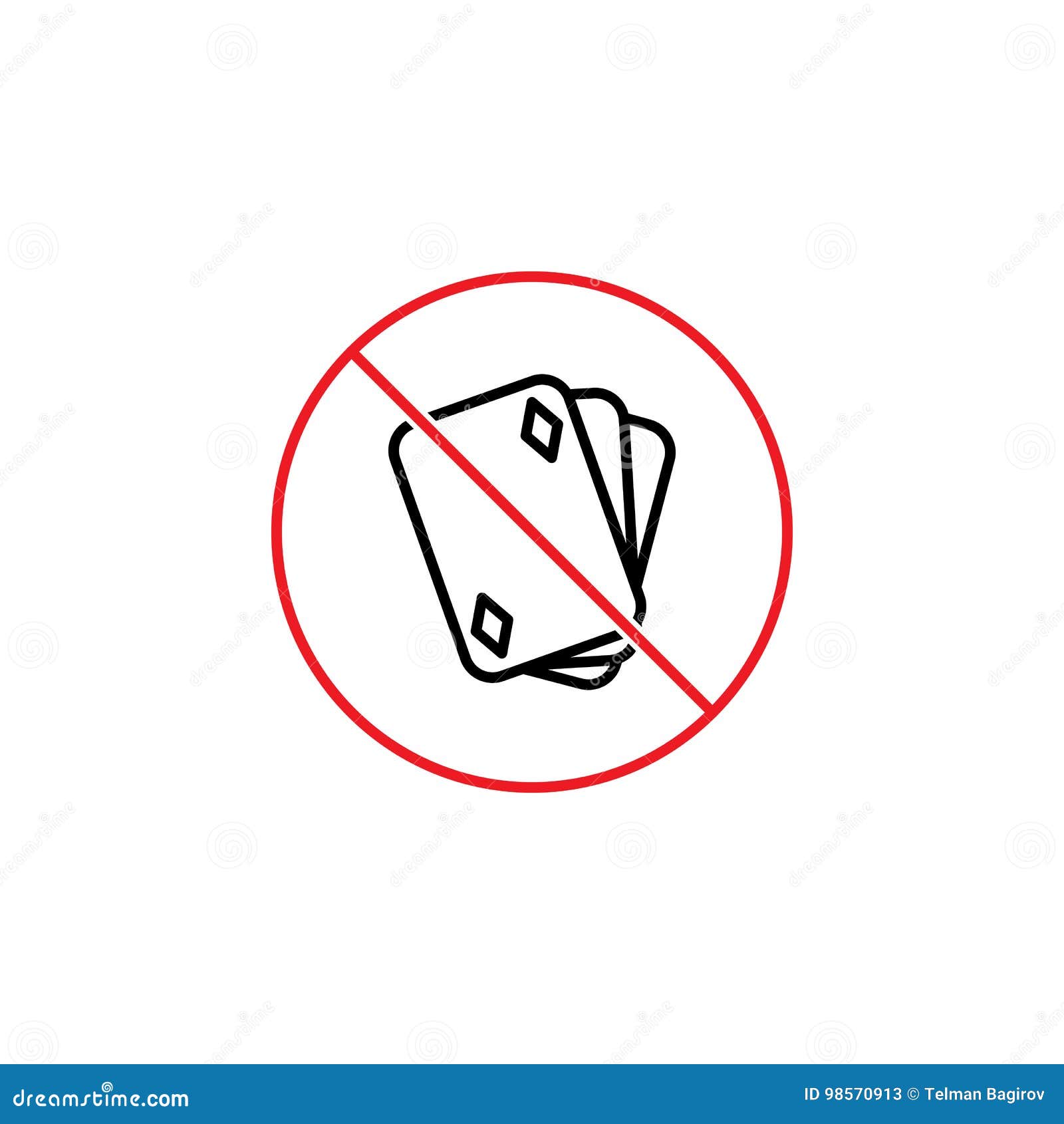 No Gambling Sign on White Background Stock Illustration - Illustration ...