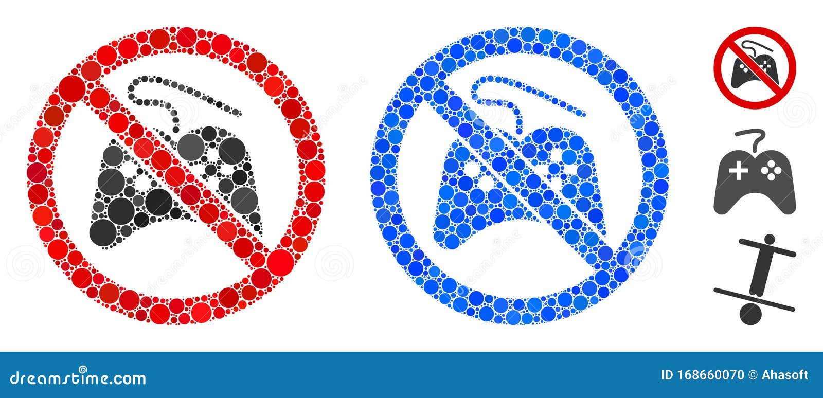 No Gamepad Mosaic Icon of Circles Stock Vector - Illustration of ...