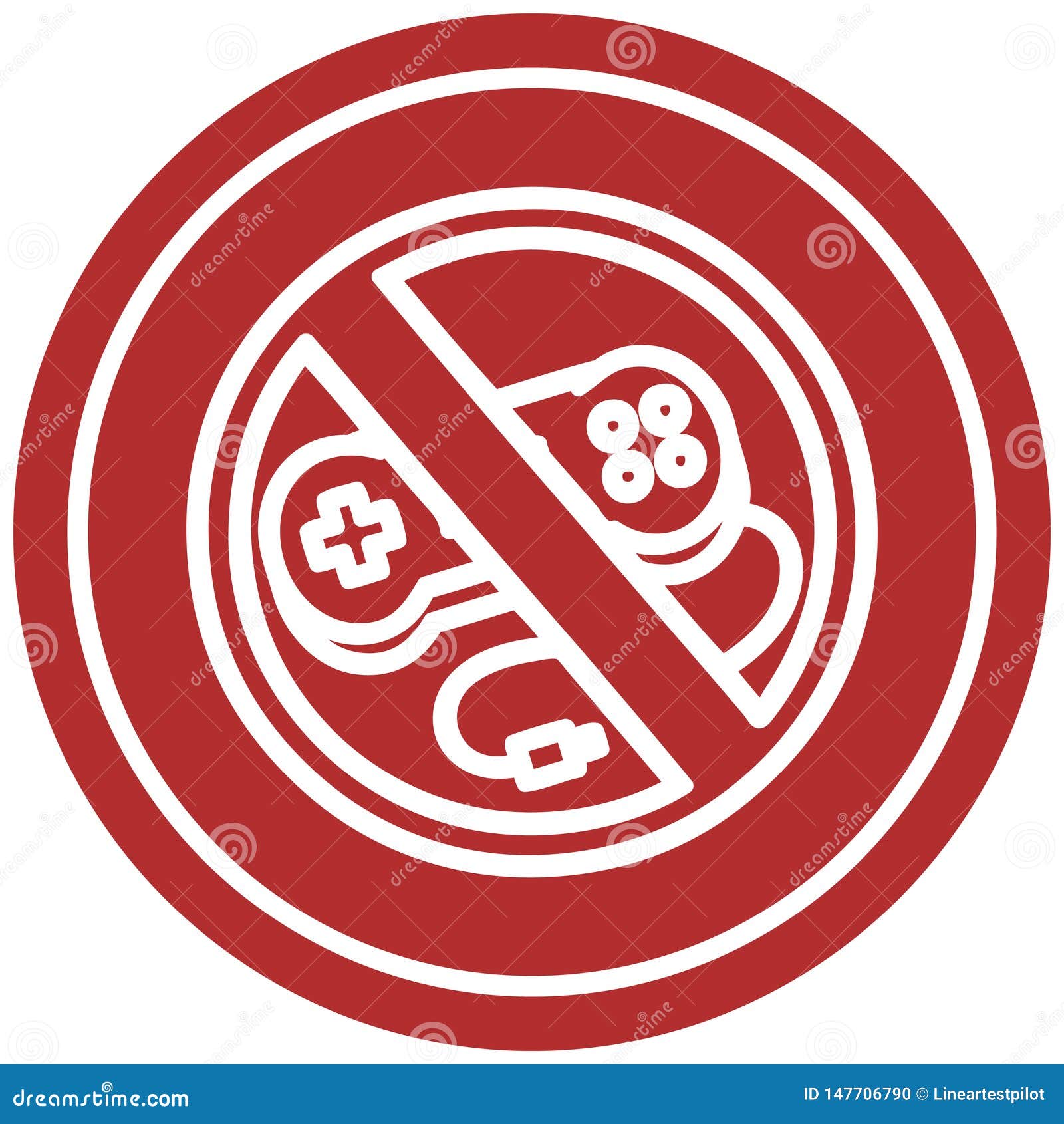 No gaming circular icon stock vector. Illustration of gaming - 147706790