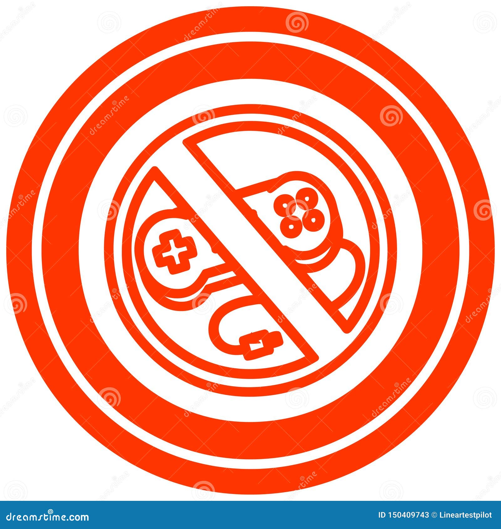 No Gaming Circular Icon Symbol Stock Vector - Illustration of ...