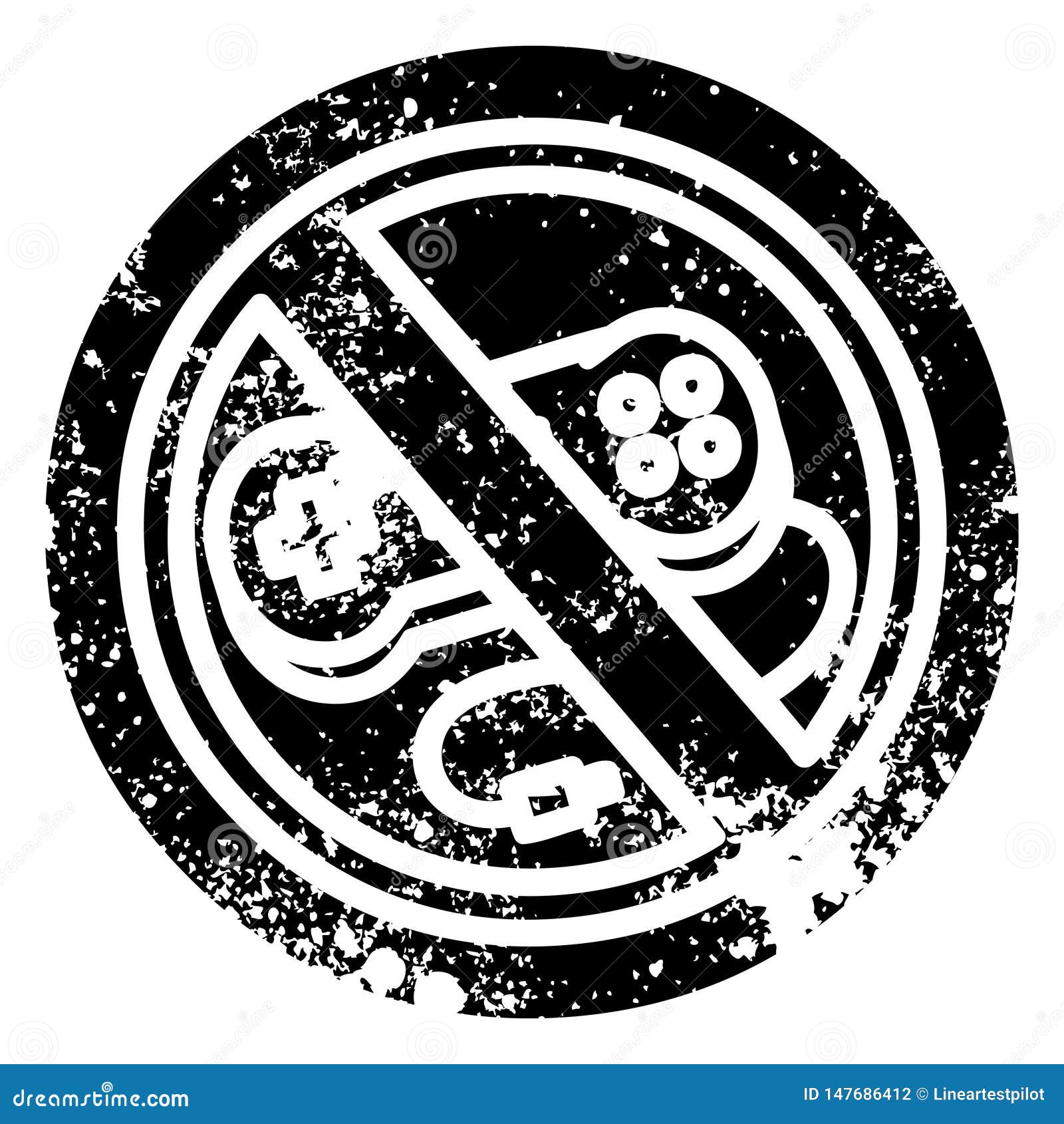 No gaming distressed icon stock vector. Illustration of sign - 147686412