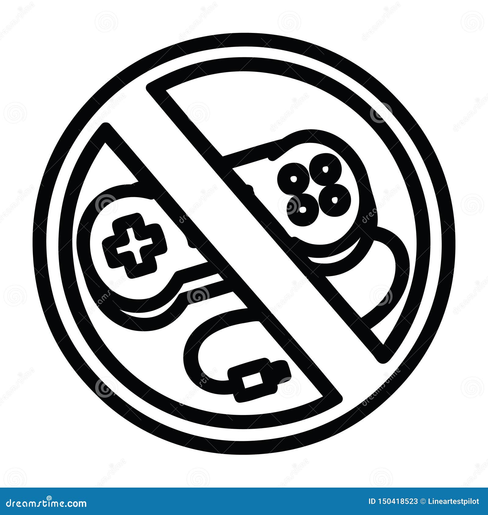 No gaming icon symbol stock vector. Illustration of line - 150418523
