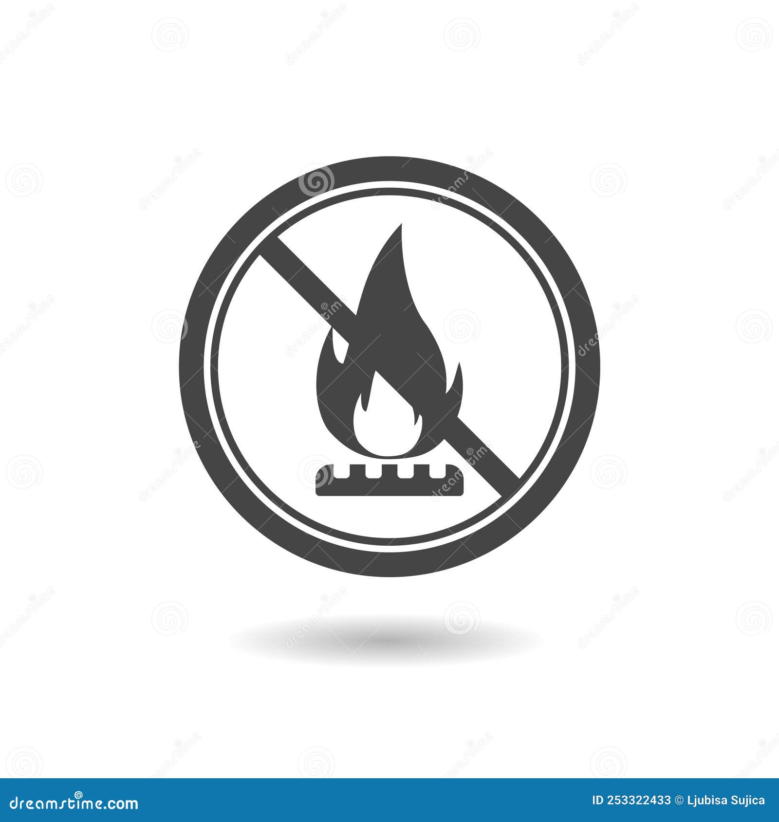 No Gas Burner Icon with Shadow Stock Vector - Illustration of restrict ...