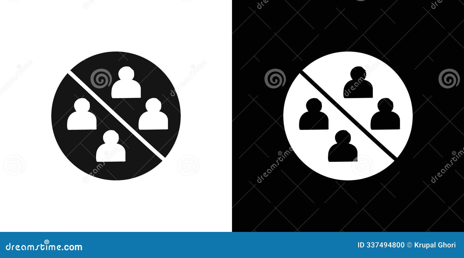 No Gathering Icon Flat Line Illustration Stock Vector - Illustration of ...