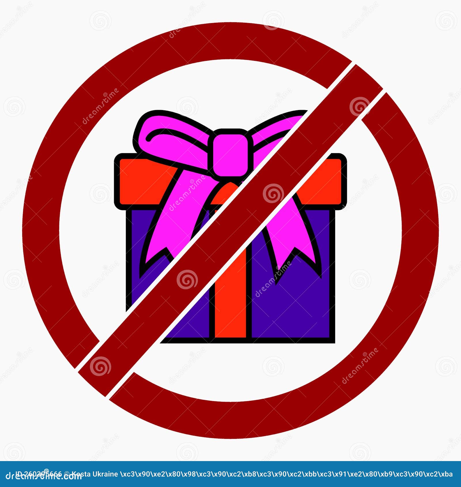 No gift icon. Present ban stock vector. Illustration of symbol - 260395666