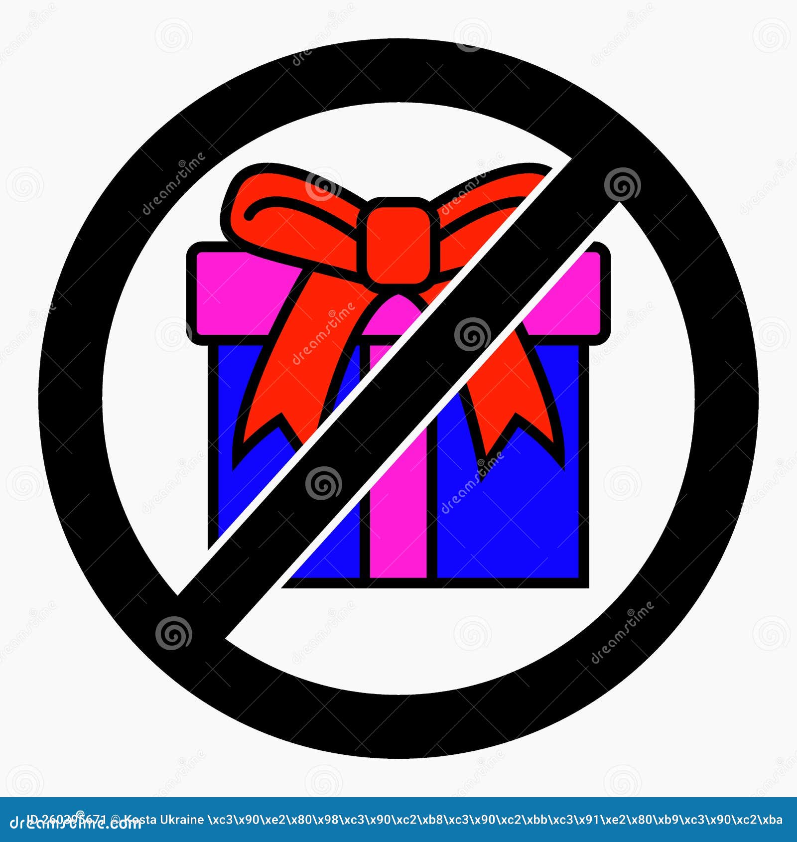 No gift icon. Present ban stock vector. Illustration of round - 260395671