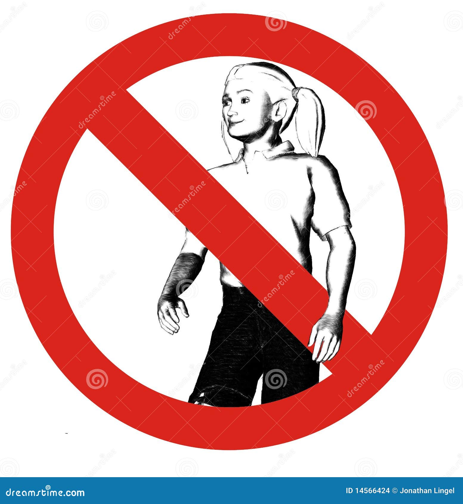 No girls allowed stock illustration. Illustration of mark - 14566424