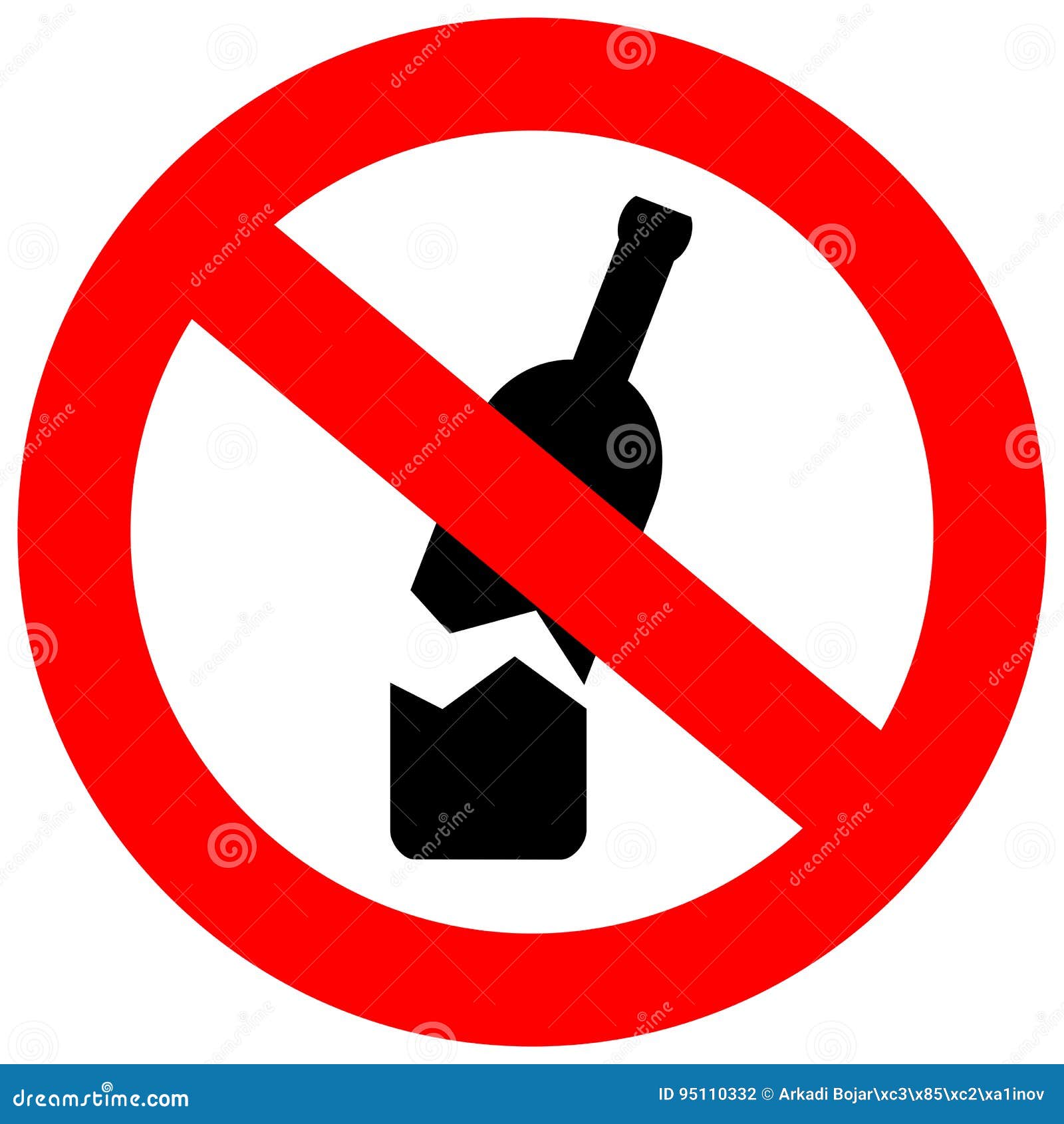 No Glass or Bottles Allowed in this Area Stock Vector - Illustration of ...