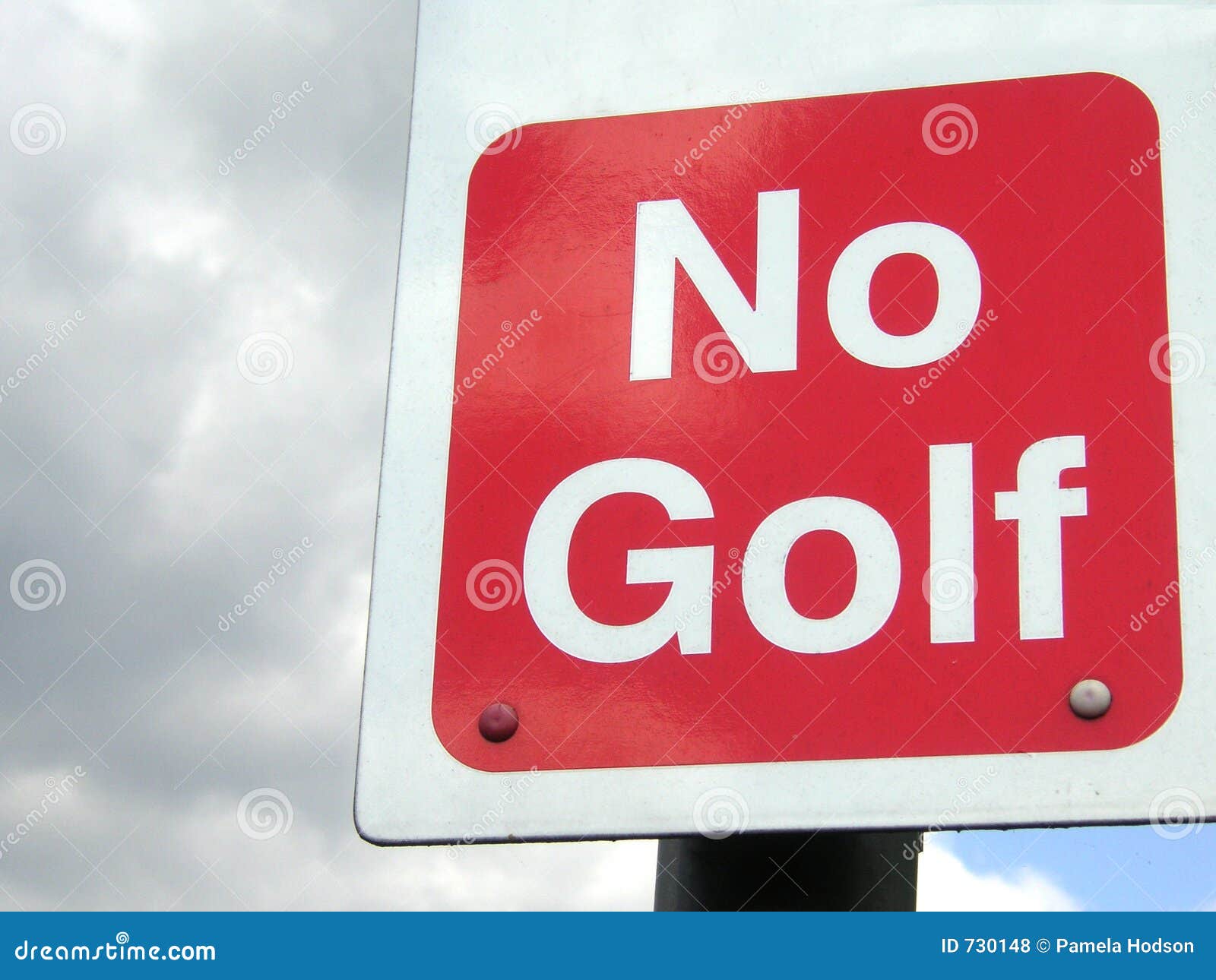 No golf red and white stock photo. Image of placard, field - 730148