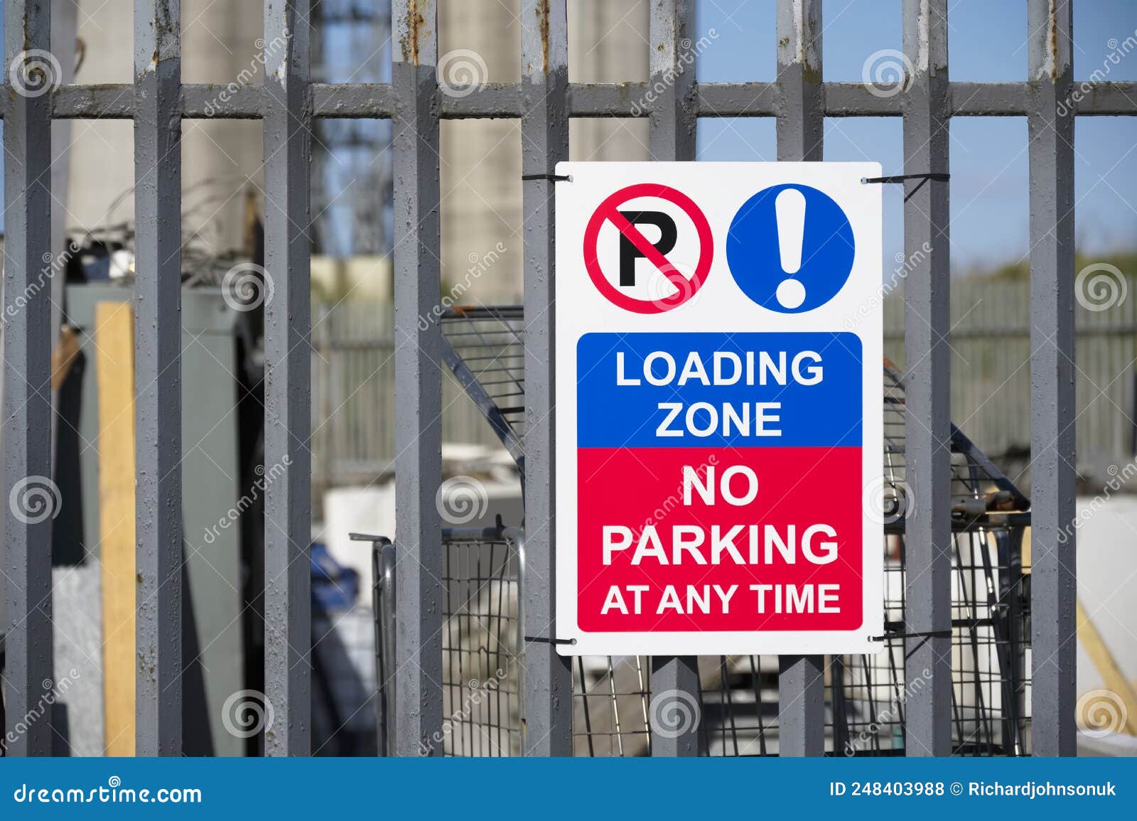 No Goods Vehicles Loading at Any Time Road Sign Stock Photo - Image of ...