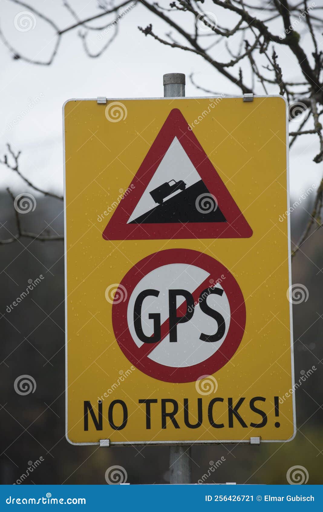 A No GPS Reception Traffic Sign Stock Image - Image of economy, truck ...
