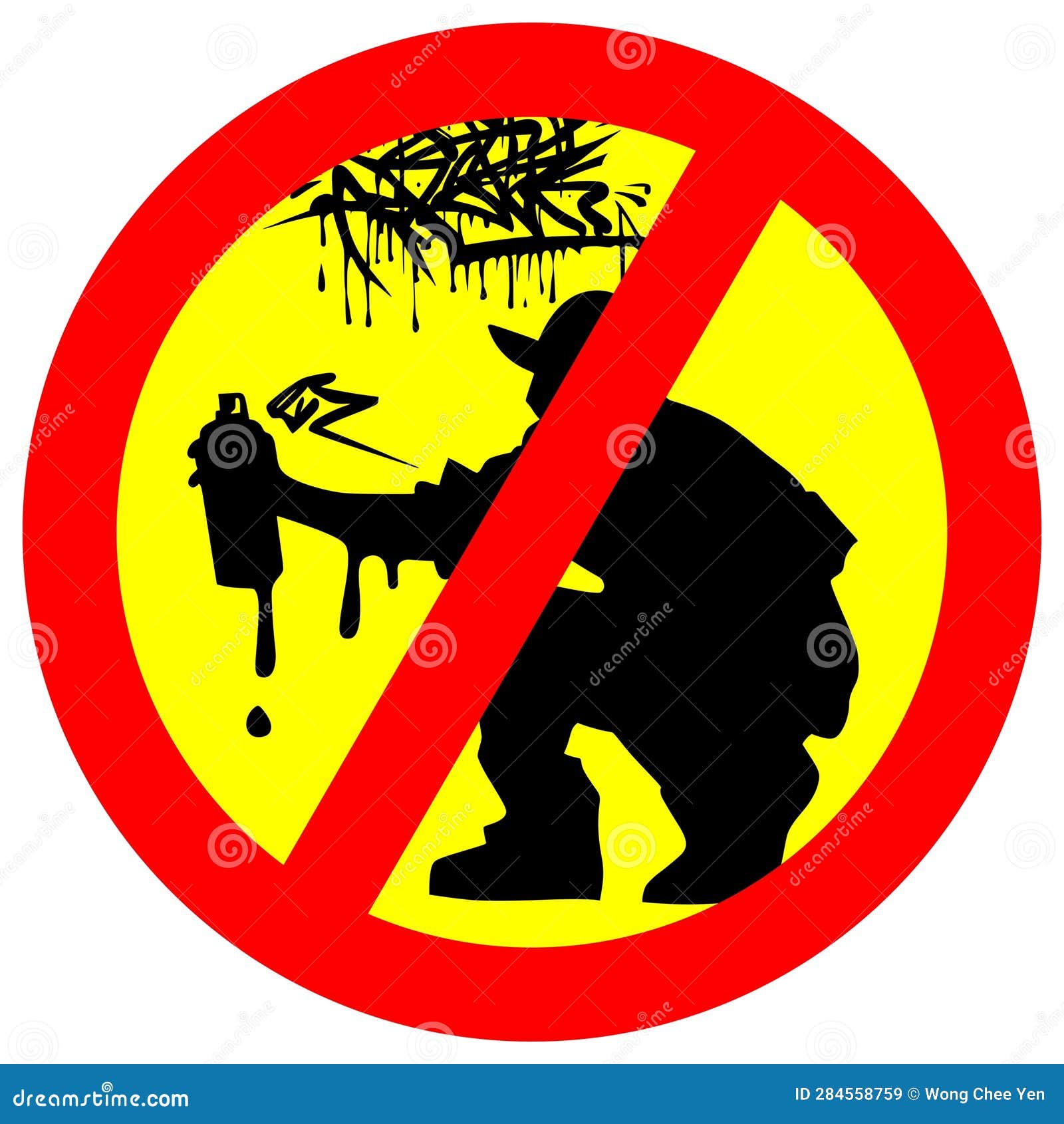 No Graffiti Allowed Warning Sign Vector Design Graphics Illustration ...