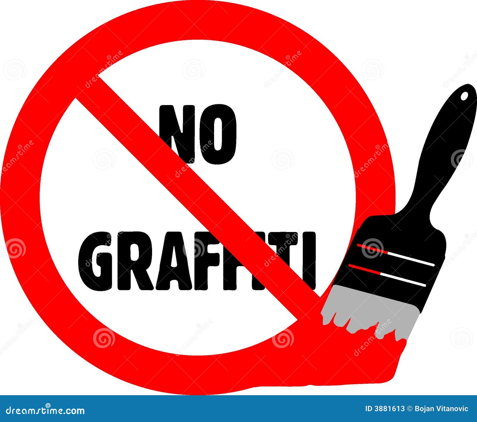 No graffiti sing stock illustration. Illustration of blue - 3881613