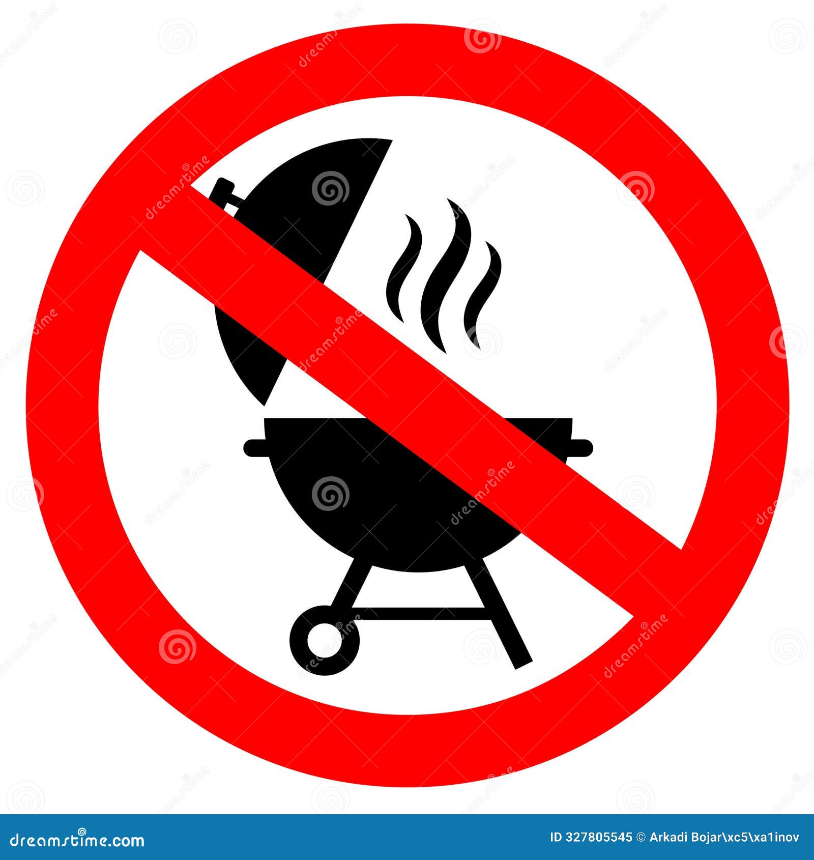 No Grill Vector Sign, Bbq Forbidden Icon Stock Vector - Illustration of ...