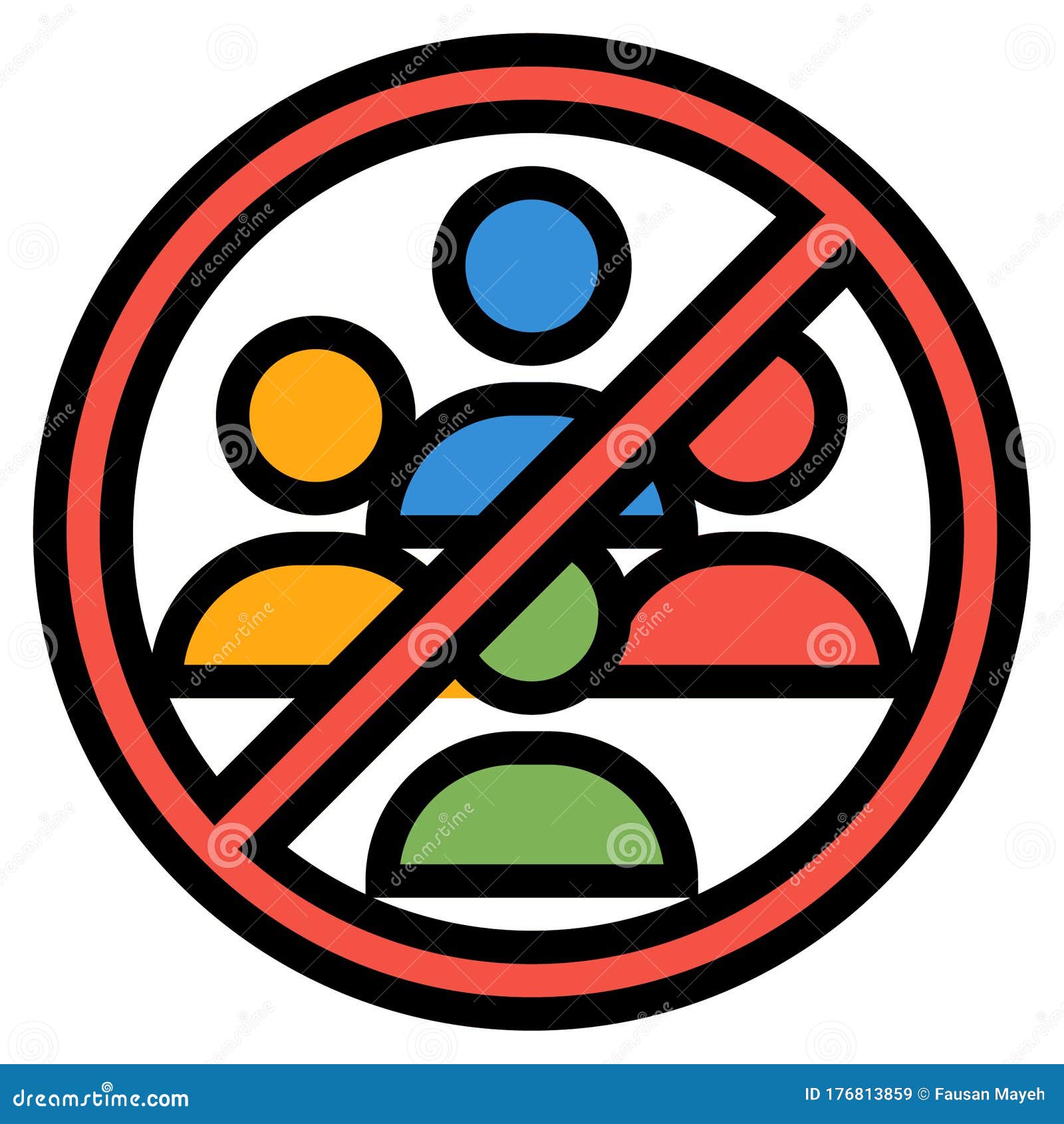No Group in Pandemic Virus Icon Stock Vector - Illustration of distance ...