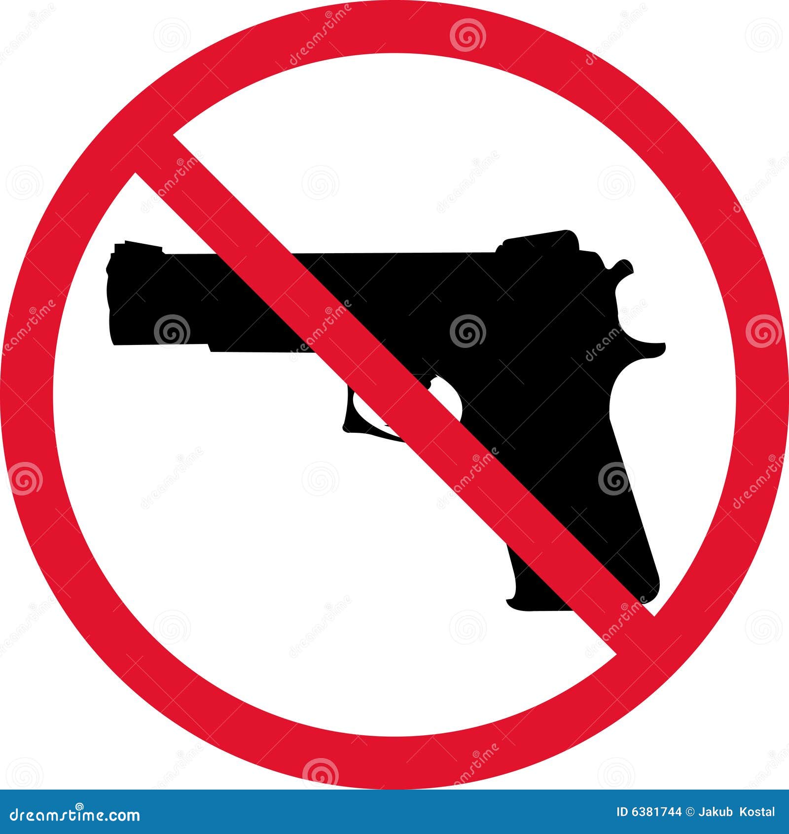 No gun stock vector. Illustration of vector, forbid, forbidden - 6381744