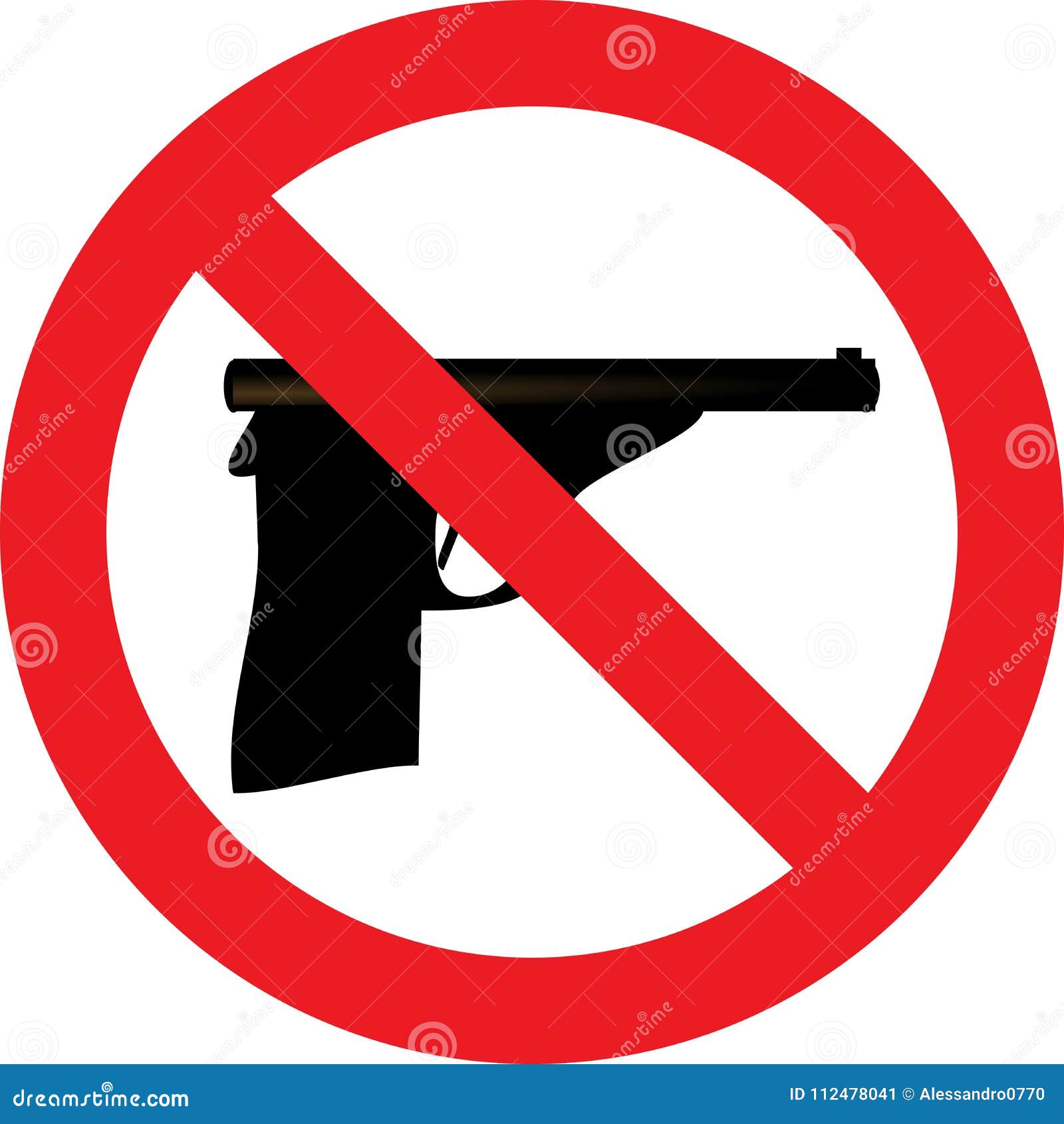 No gun sign stock illustration. Illustration of handgun - 112478041