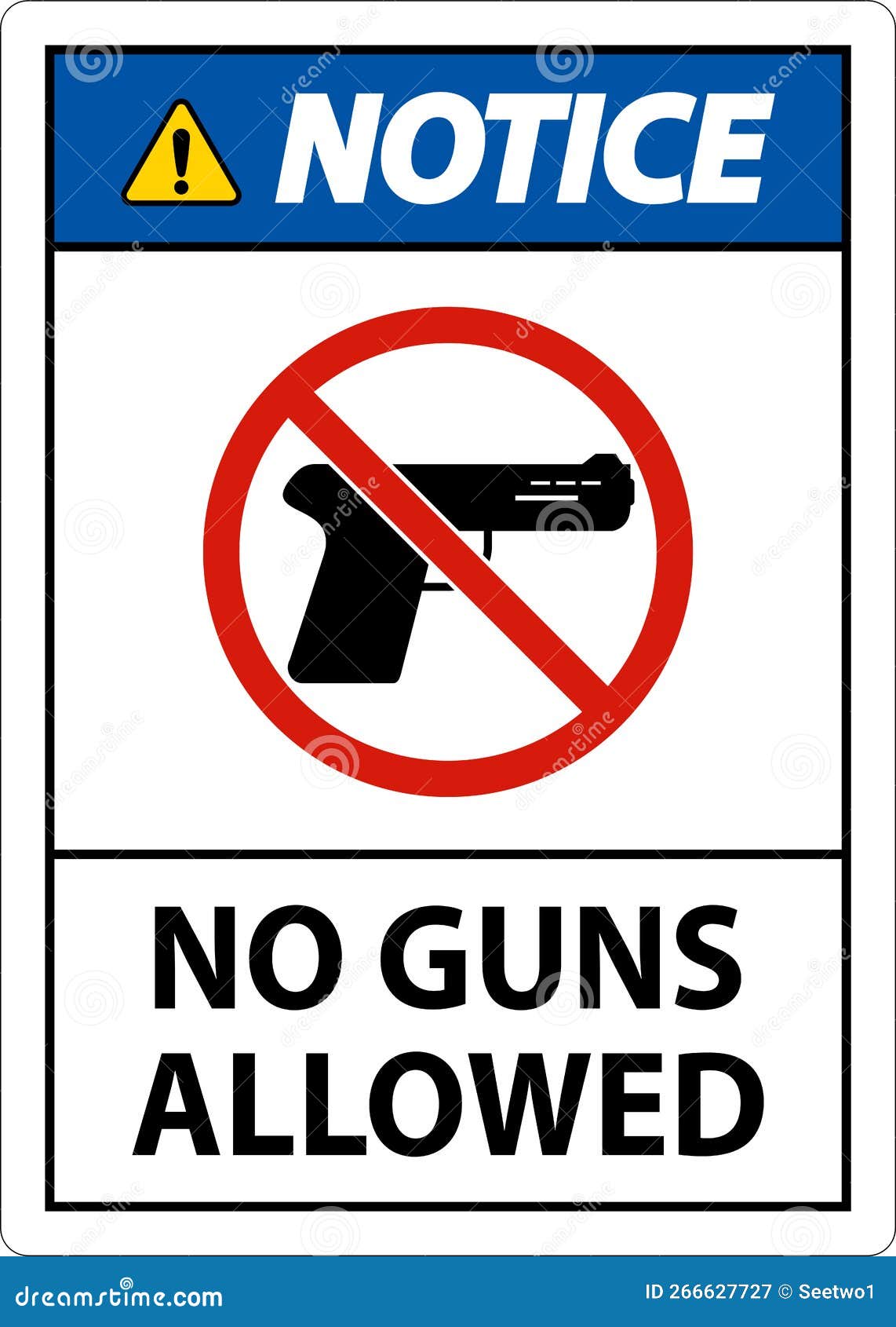 No Gun Rules Sign, Notice No Guns Allowed Stock Vector - Illustration ...