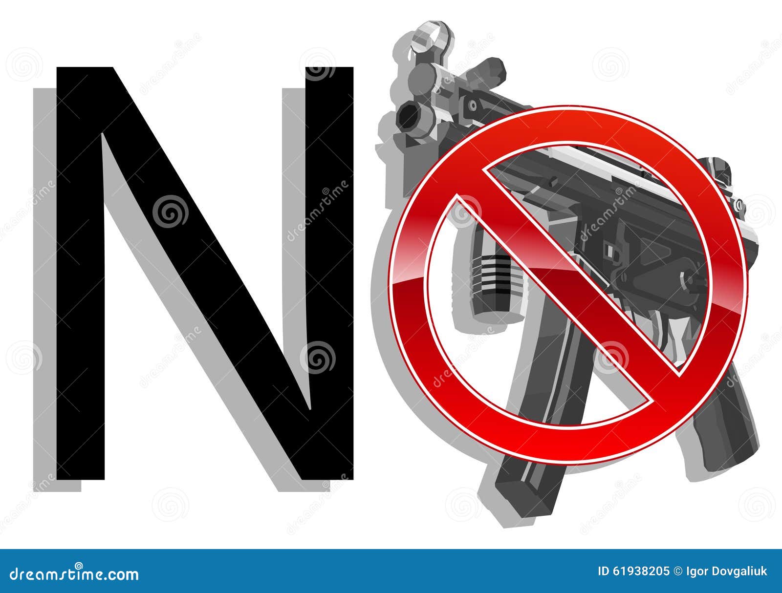 No Gun Sign Concept. Vector Illustration Stock Vector - Illustration of ...