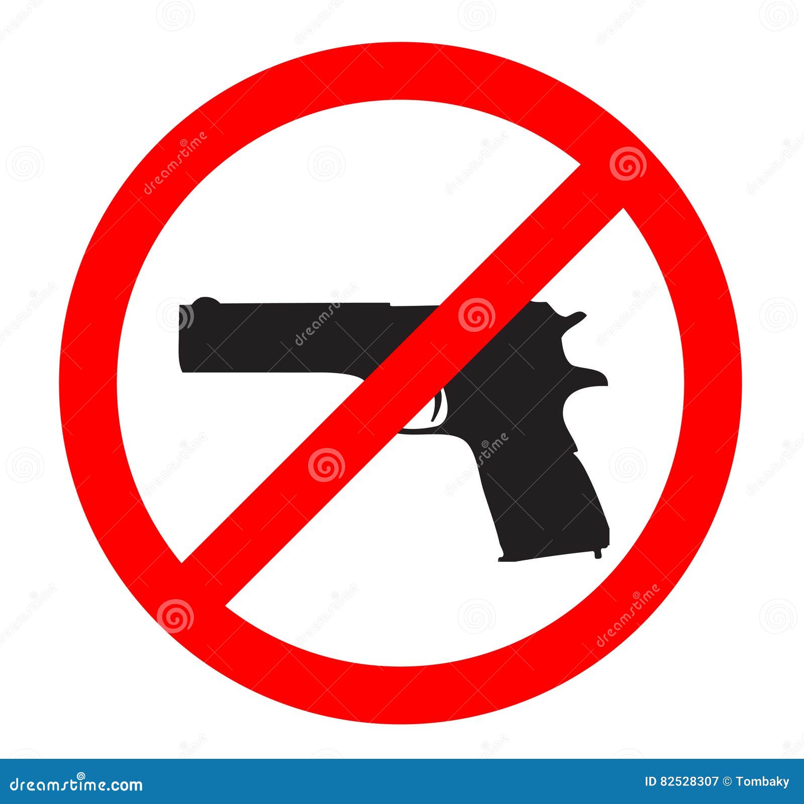 No Gun Sign - Isolated Illustration Stock Illustration - Illustration ...