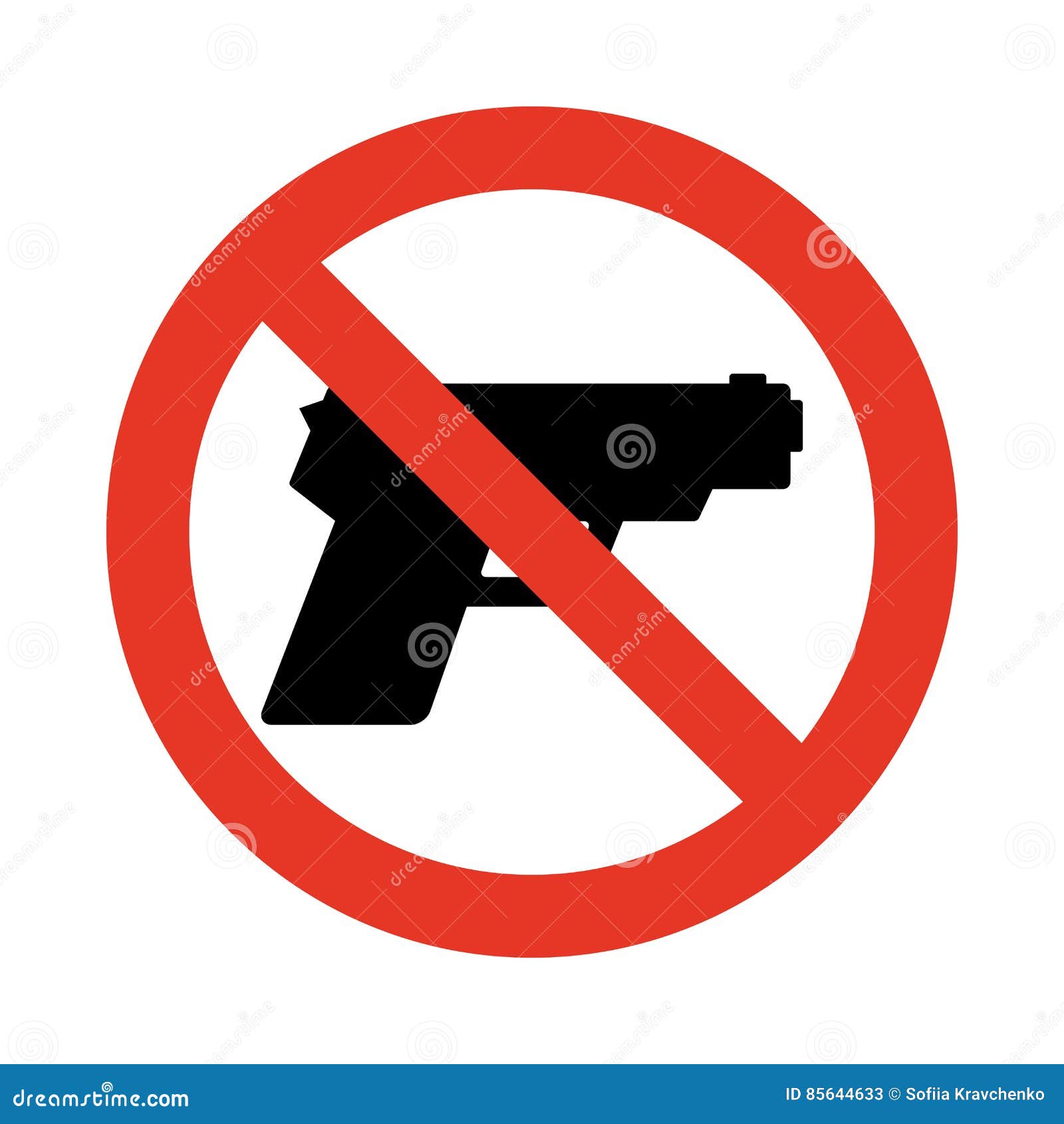 No Gun Sign. Prohibiting Sign for Weapons Stock Vector - Illustration ...