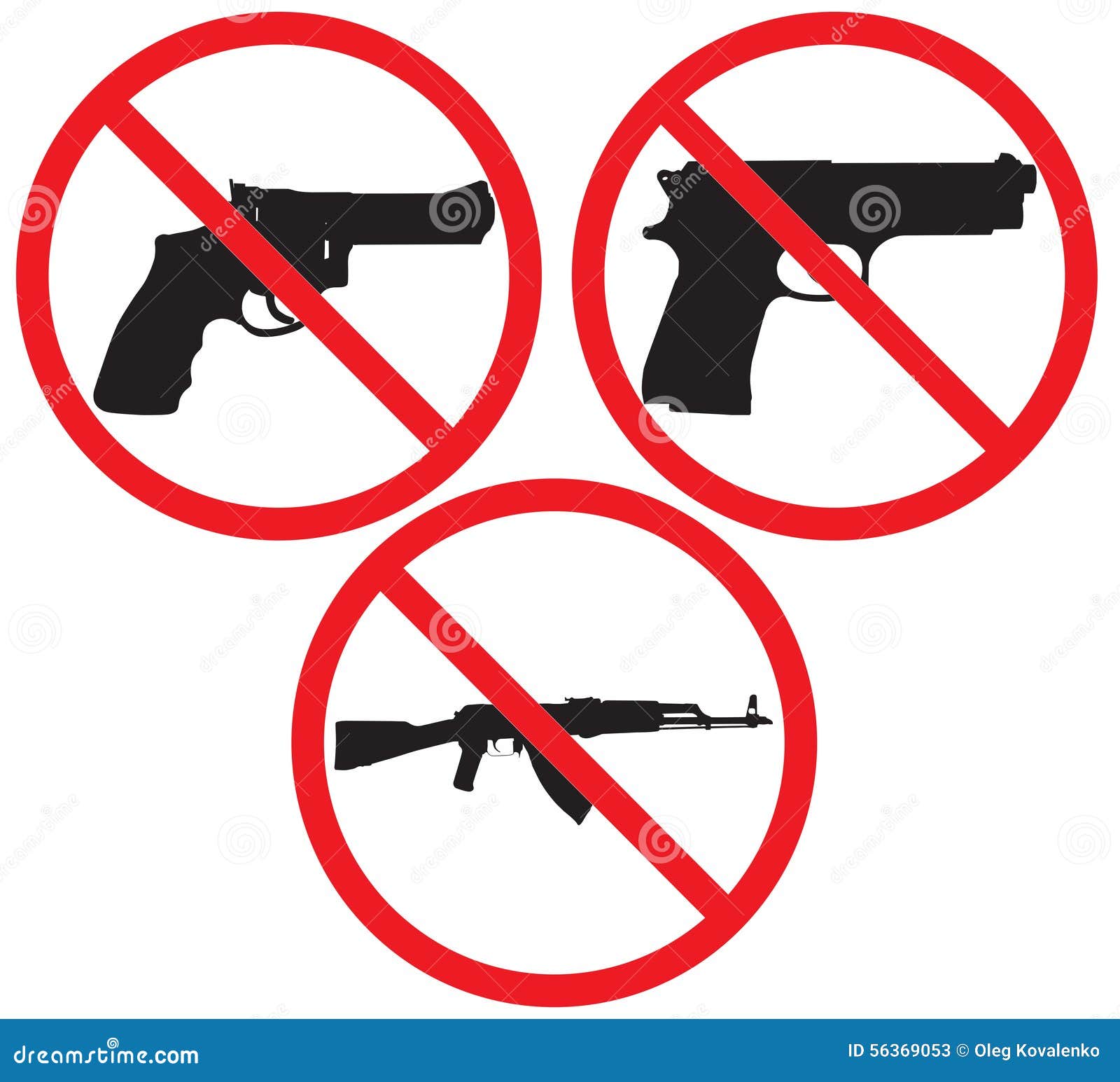 No gun sign stock vector. Illustration of revolver, fight - 56369053