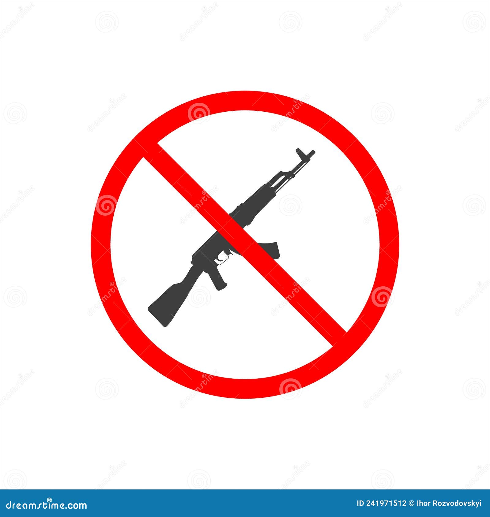 No Guns Sign with Automatic Rifle. Stock Vector - Illustration of ...