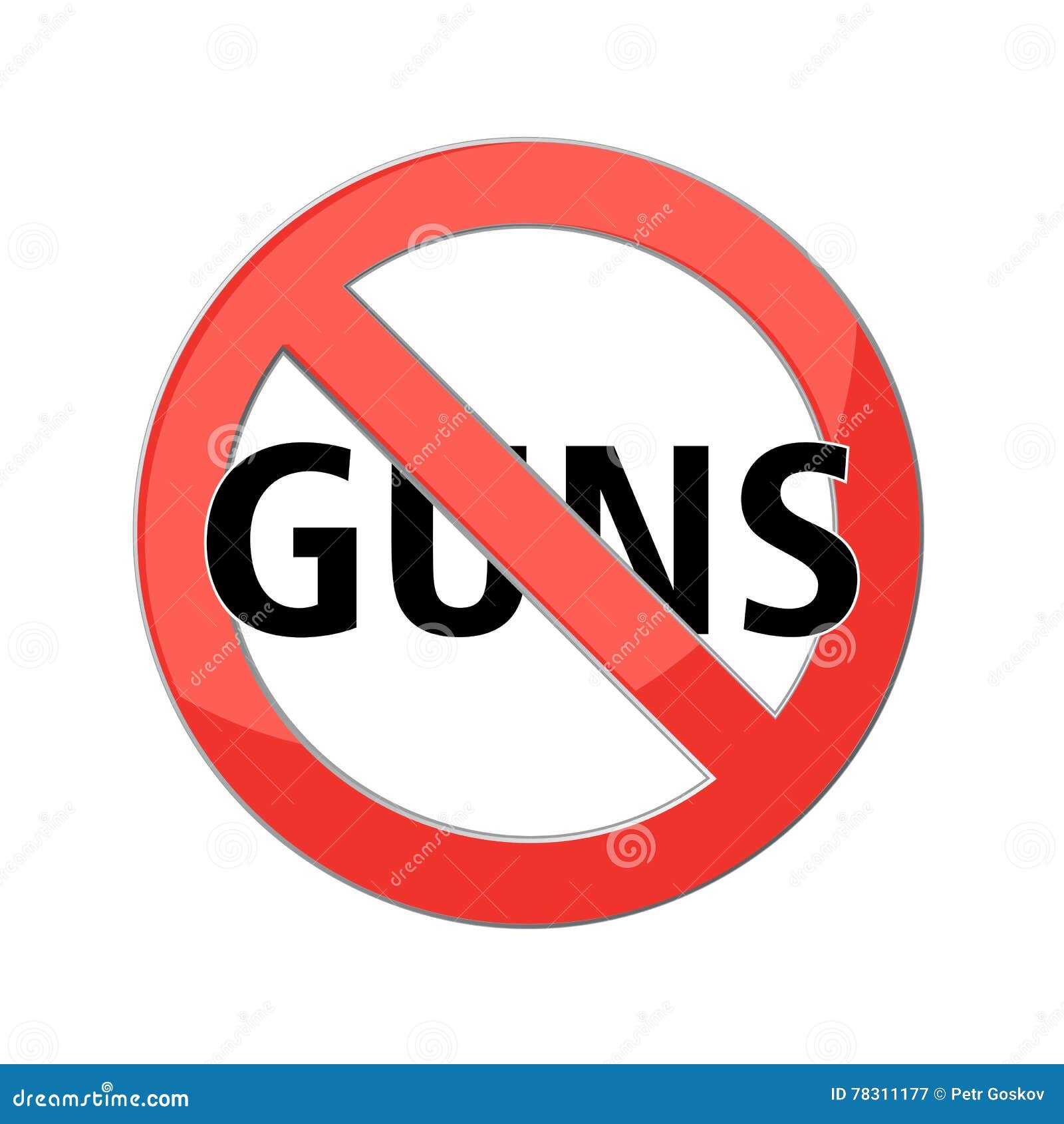 No guns sign stock vector. Illustration of black, round - 78311177