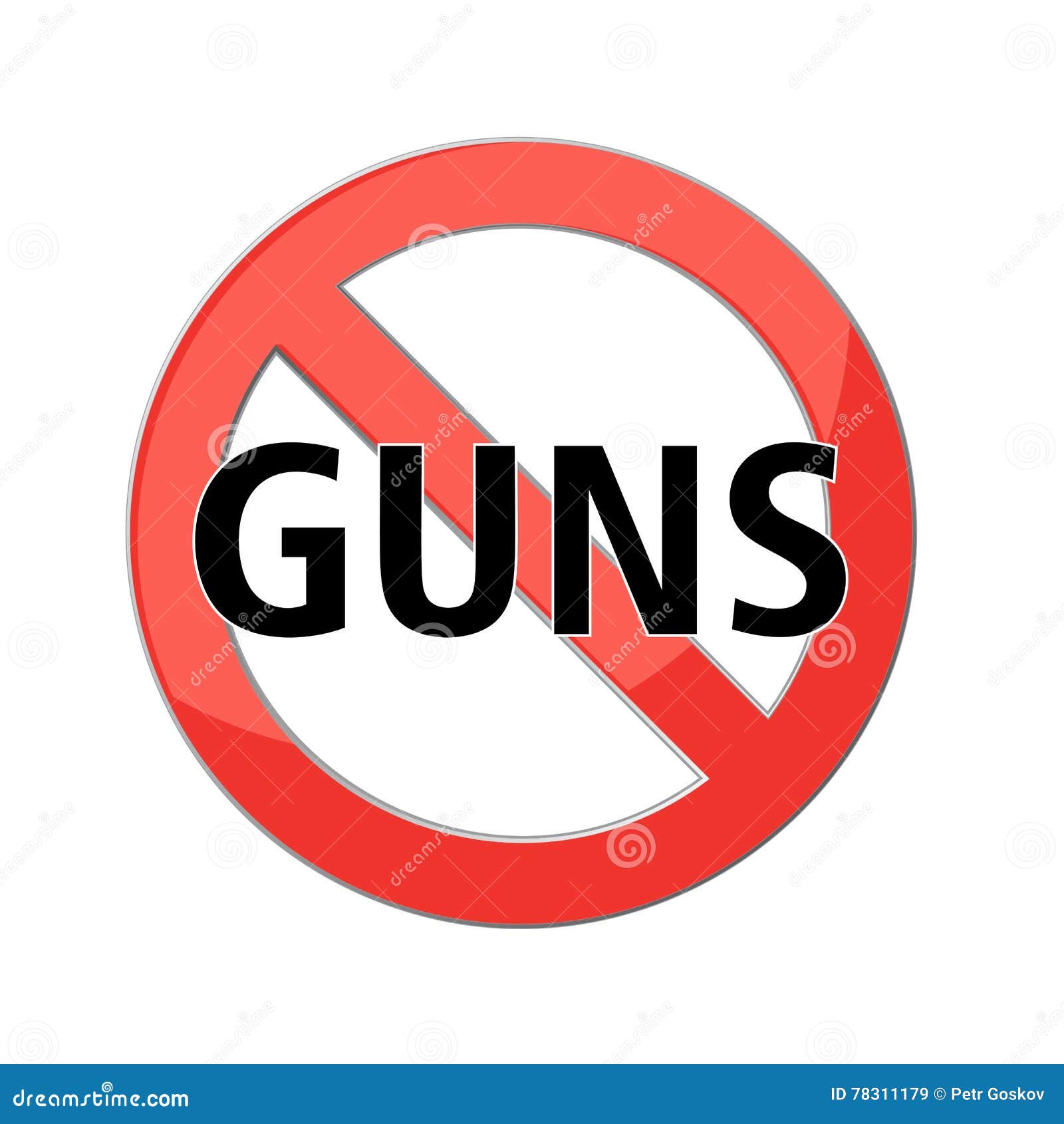 No guns sign stock vector. Illustration of isolated, white - 78311179