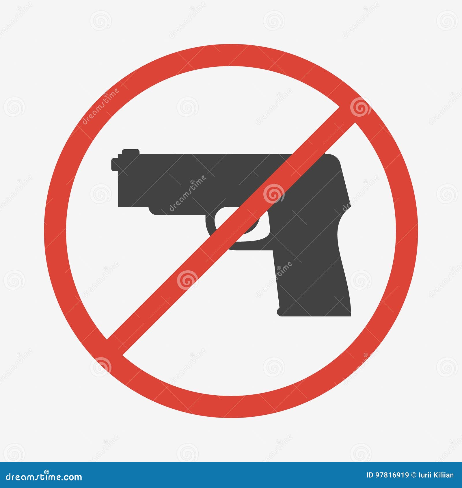 No Weapons Sign. No Guns Icon. Red Round Prohibition Sign. Stop War ...