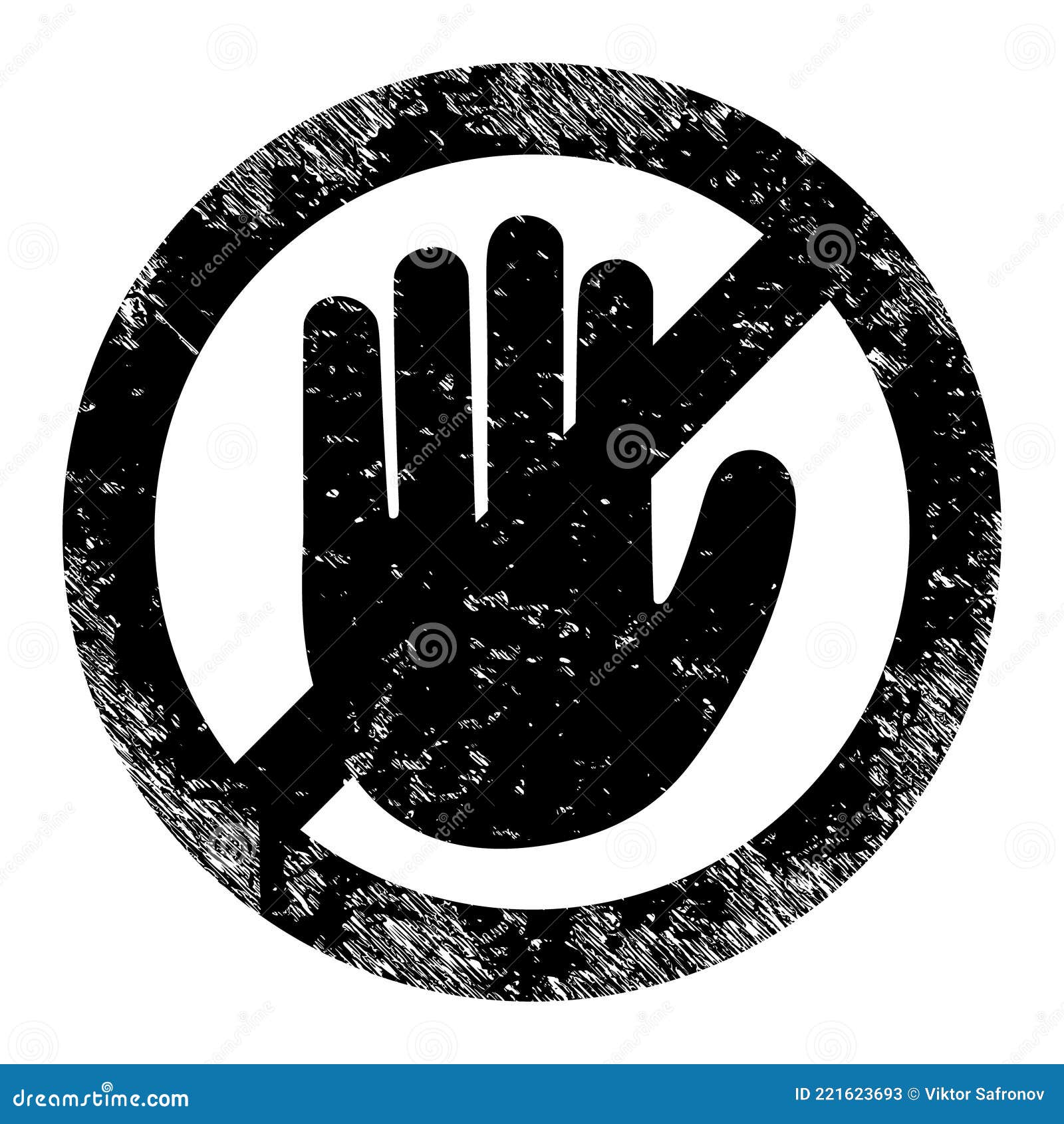 No Hand Grunge Icon Vector stock vector. Illustration of touchment ...