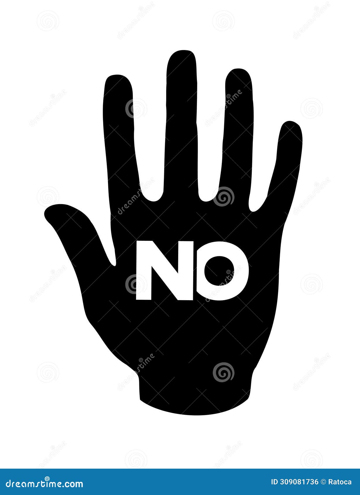 No hand message symbol stock vector. Illustration of danger - 309081736