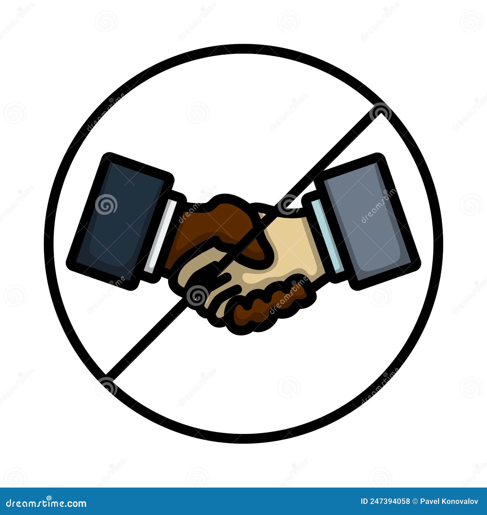 No Hand Shake Icon stock vector. Illustration of lineart - 247394058