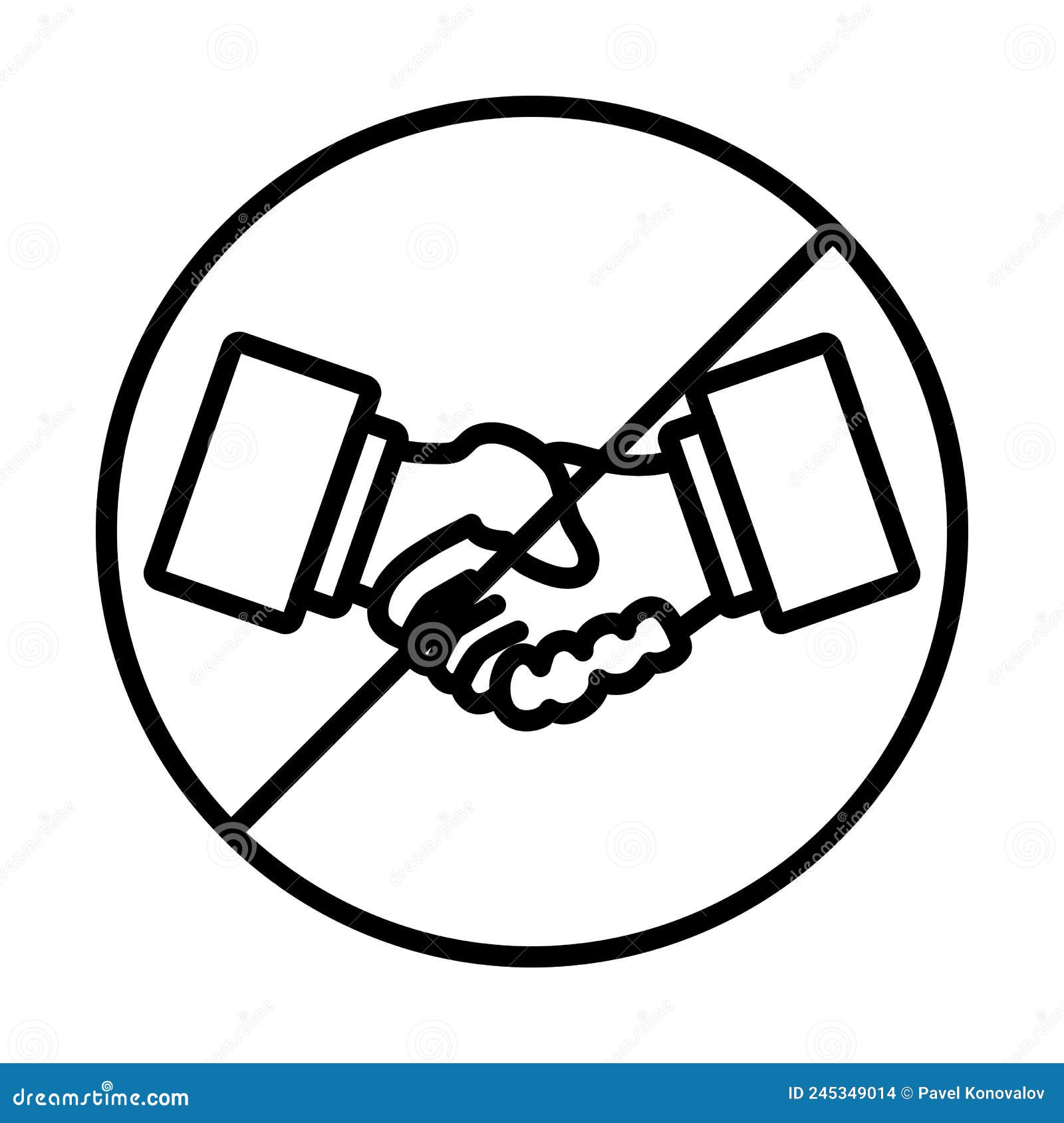 No Hand Shake Icon stock vector. Illustration of avoid - 245349014