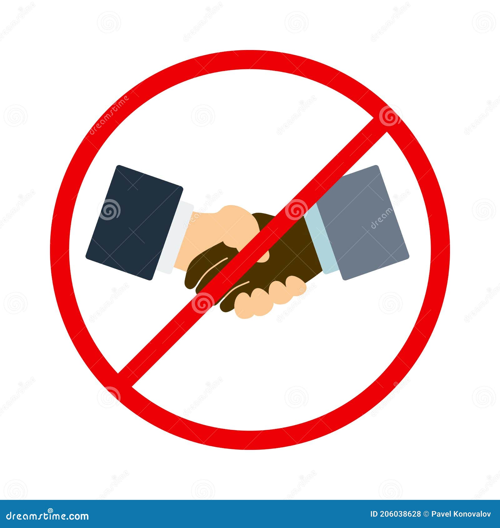 No Hand Shake Icon stock vector. Illustration of covid - 206038628