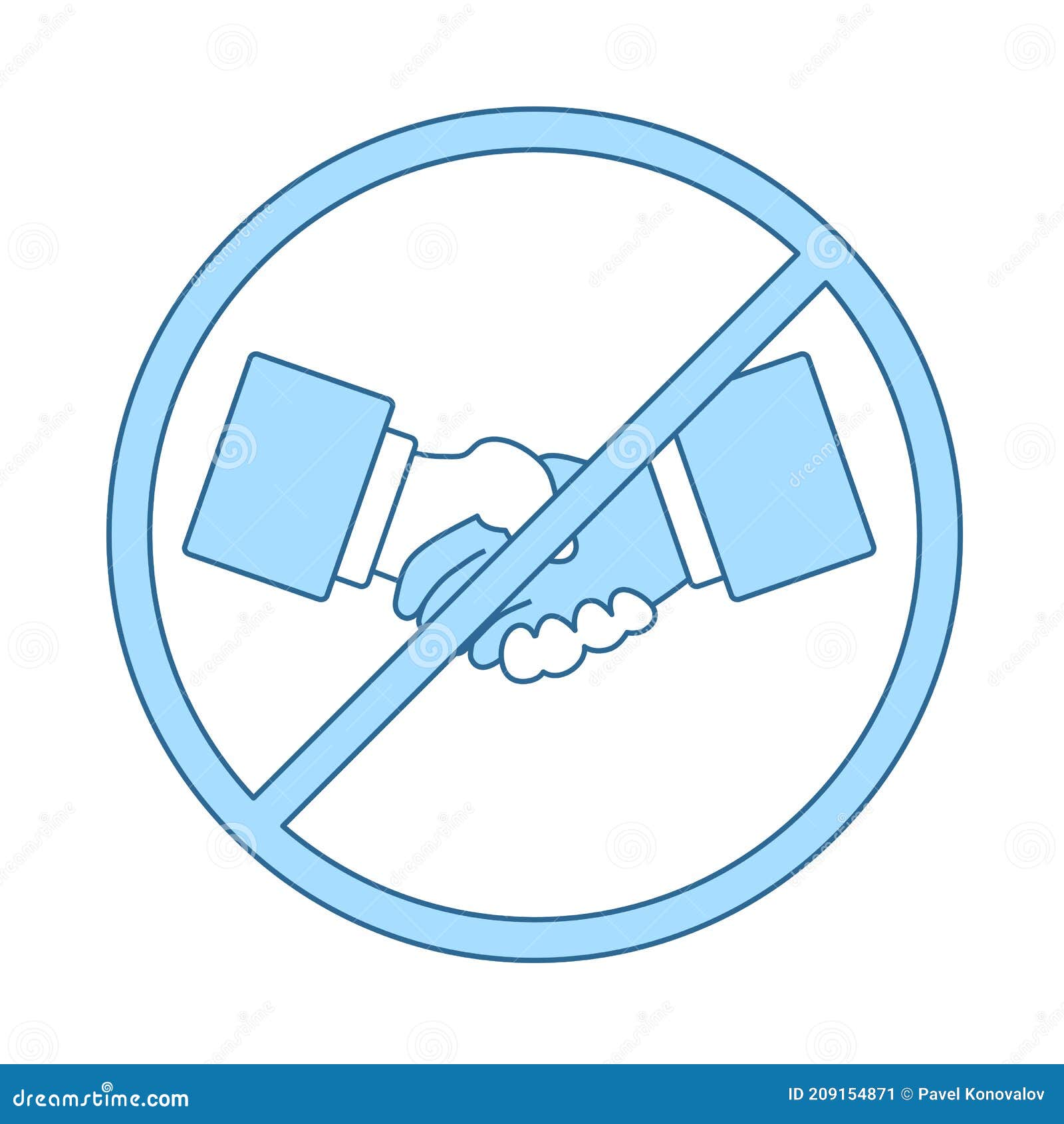 No Hand Shake Icon stock vector. Illustration of isolated - 209154871