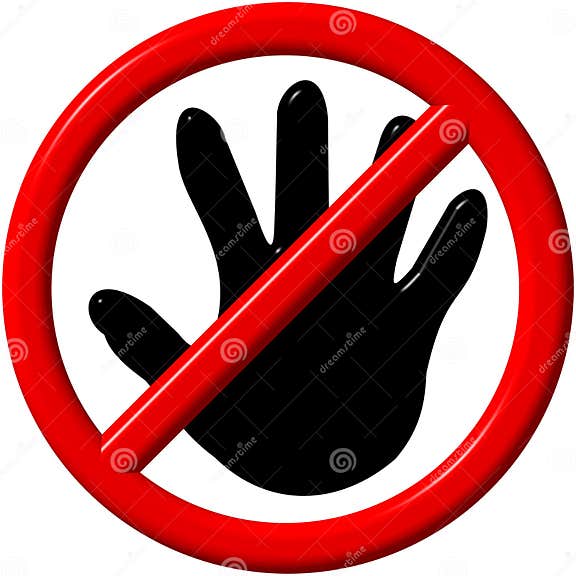 No hand sign stock illustration. Illustration of prints - 7582161