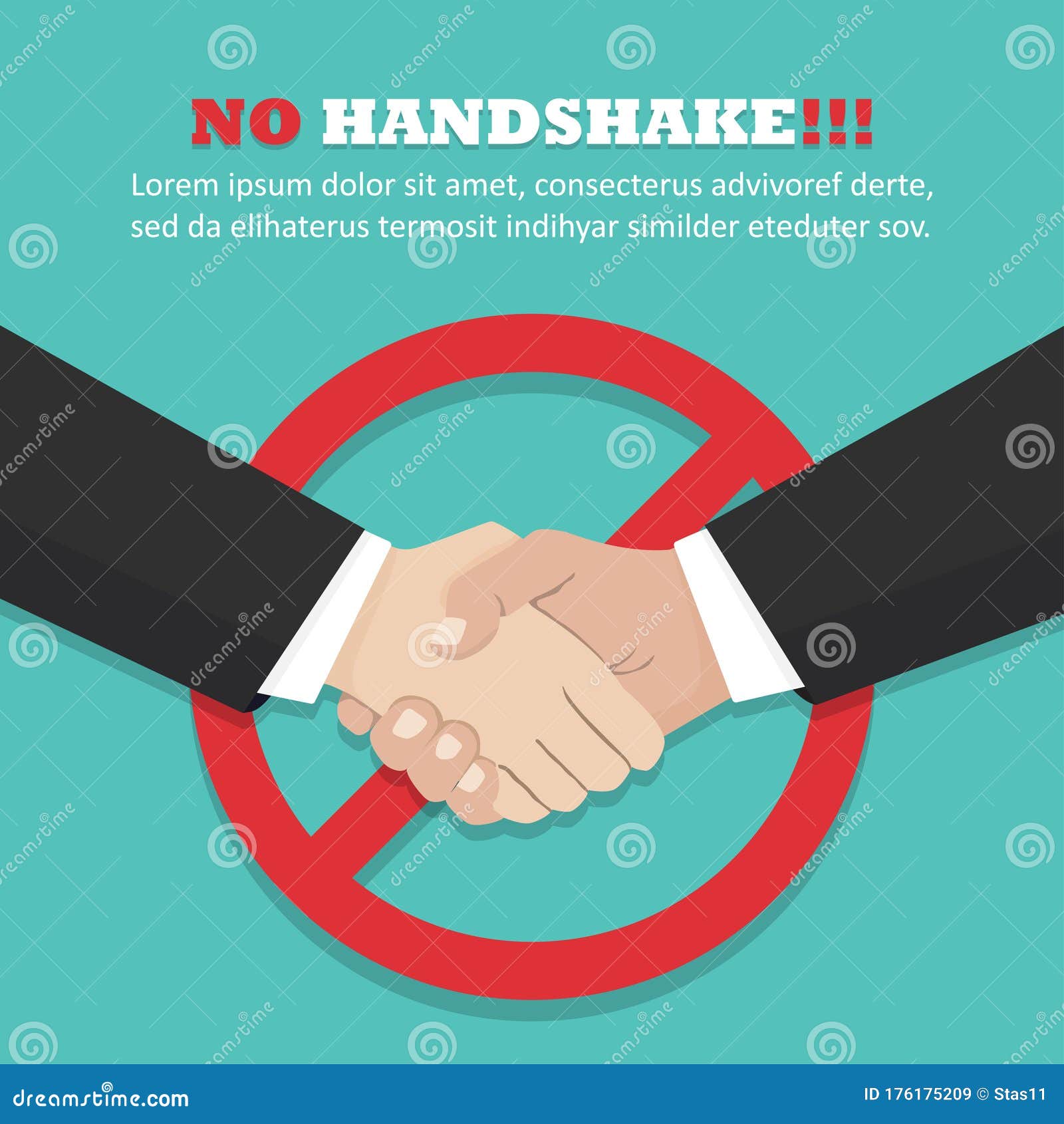 No Handshake Concept in a Flat Design. Vector Illustration Stock Vector ...