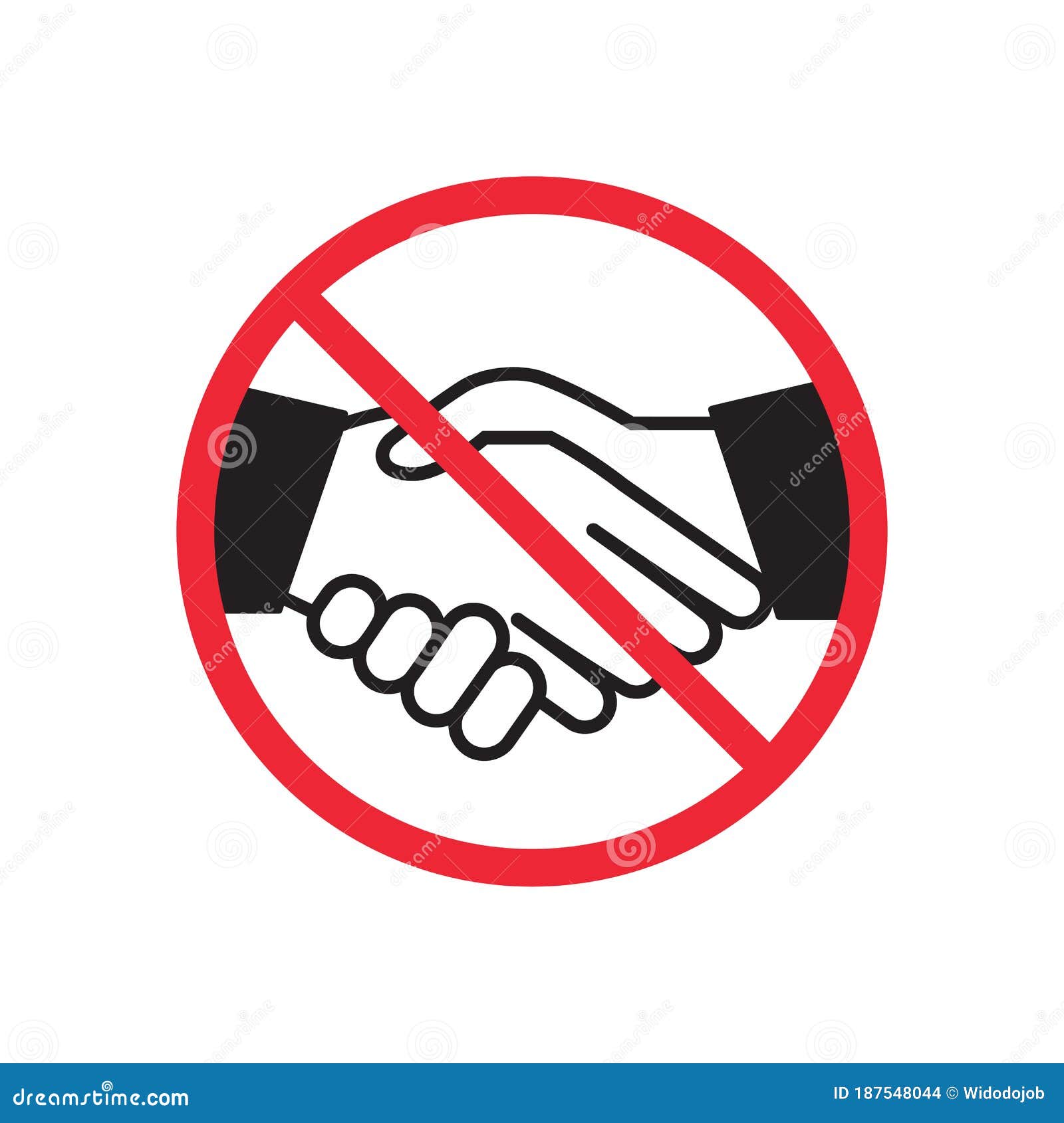 No handshake icon stock vector. Illustration of social - 187548044