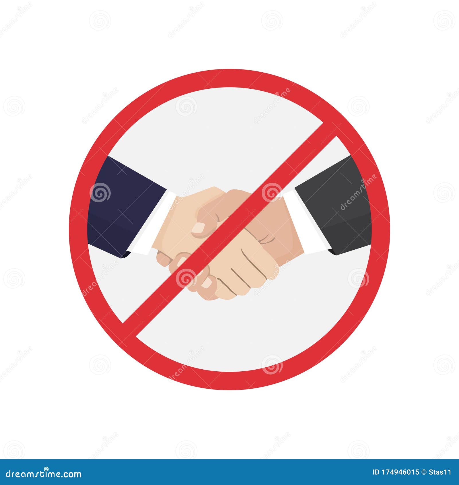 No Handshake Icon in a Flat Design. Vector Illustration Stock Vector ...