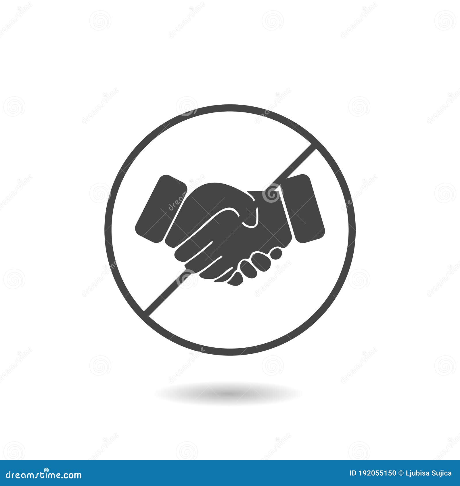 No Handshake Icon with Shadow Stock Vector - Illustration of contract ...