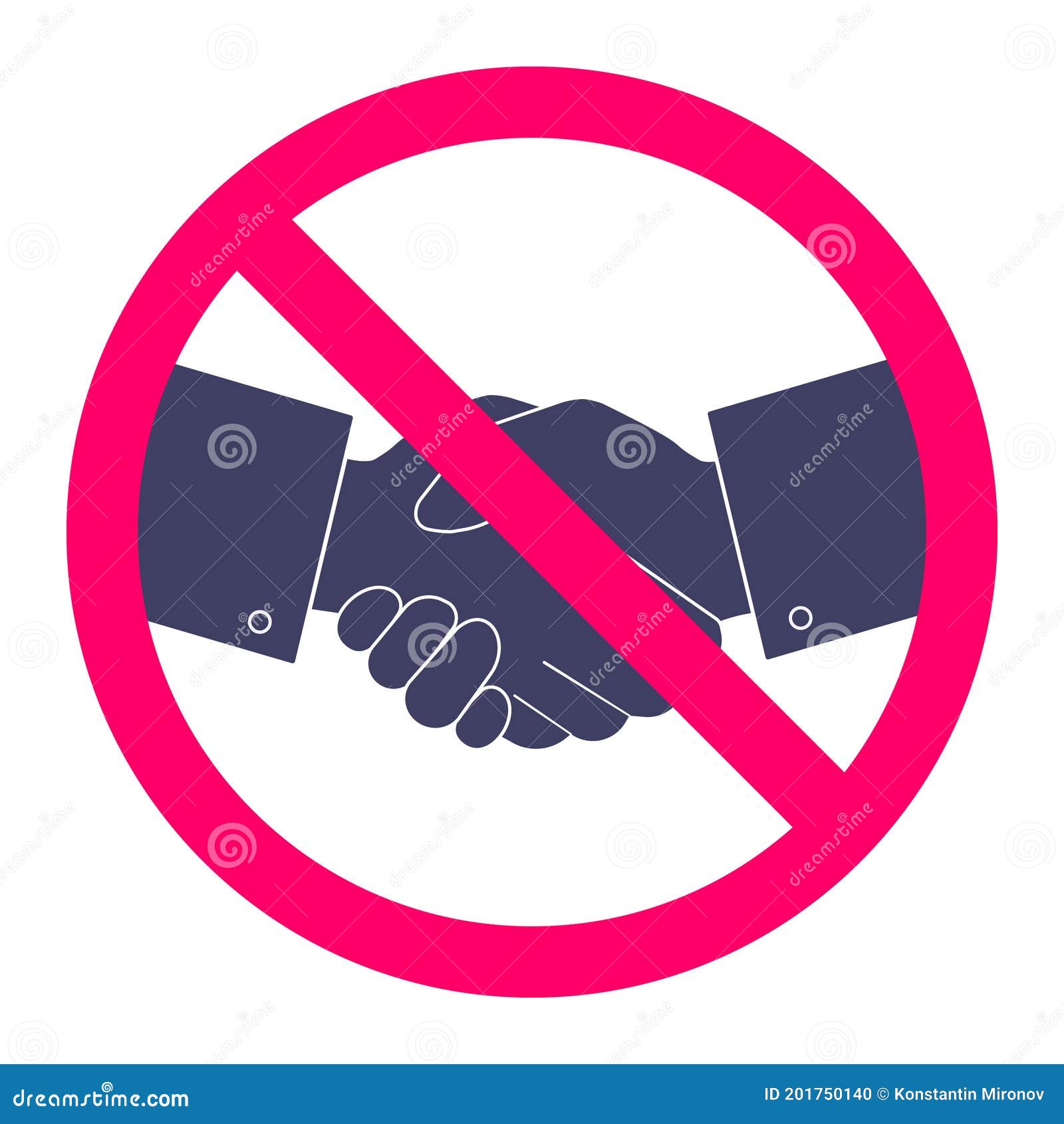 No handshake icon sign stock vector. Illustration of infection - 201750140